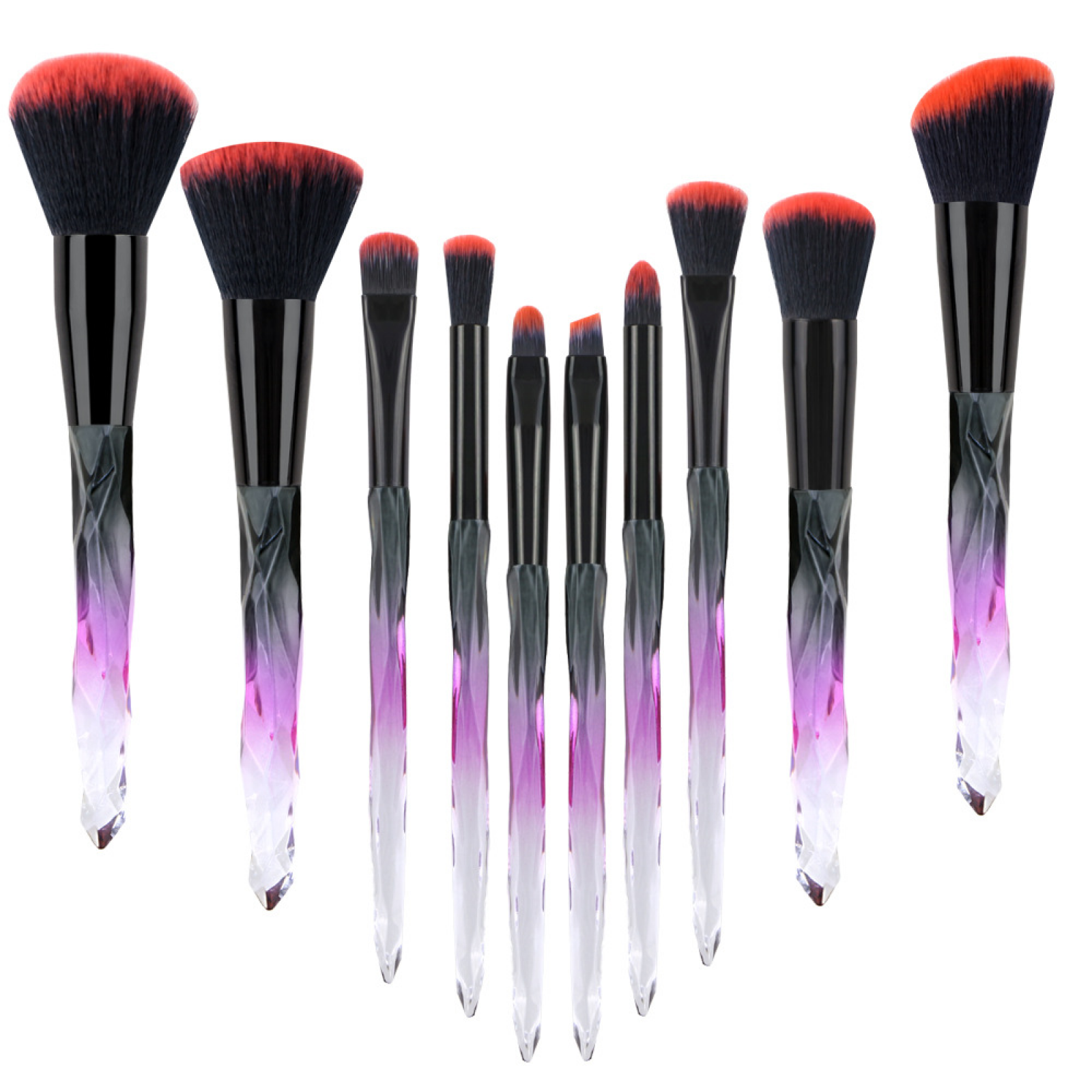 10PCs Professional Cosmetic Brush Set Special Shiny Foundation Face ...