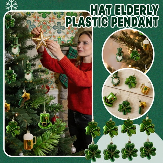 10PCs St Patrick's Day Shamrocks Ornament ， Luck Decorative Hanging ...