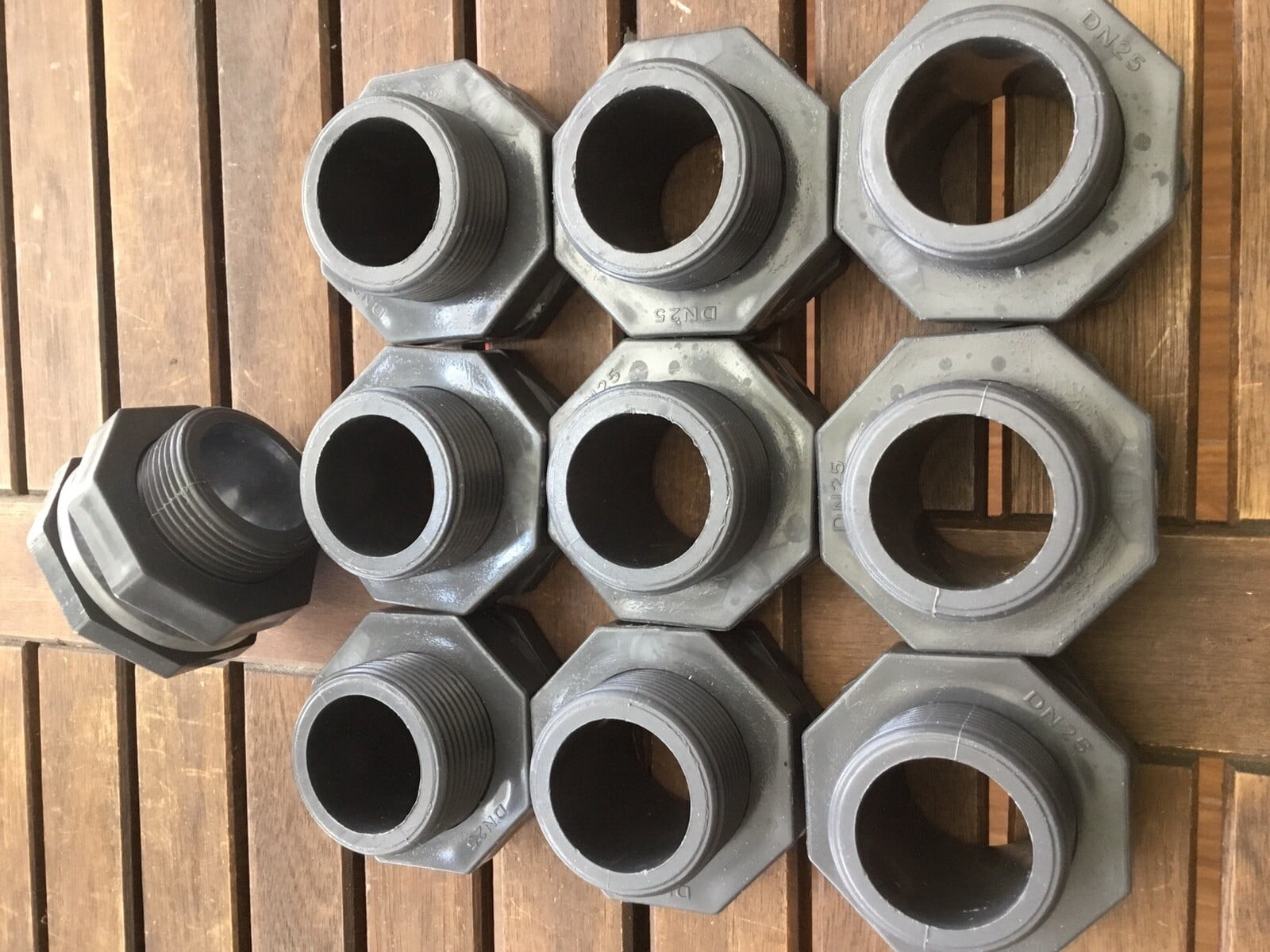 10PK - 1” HD Bulkhead Fitting [SOCKET ENDS] For Aquariums, Aquaponics ...