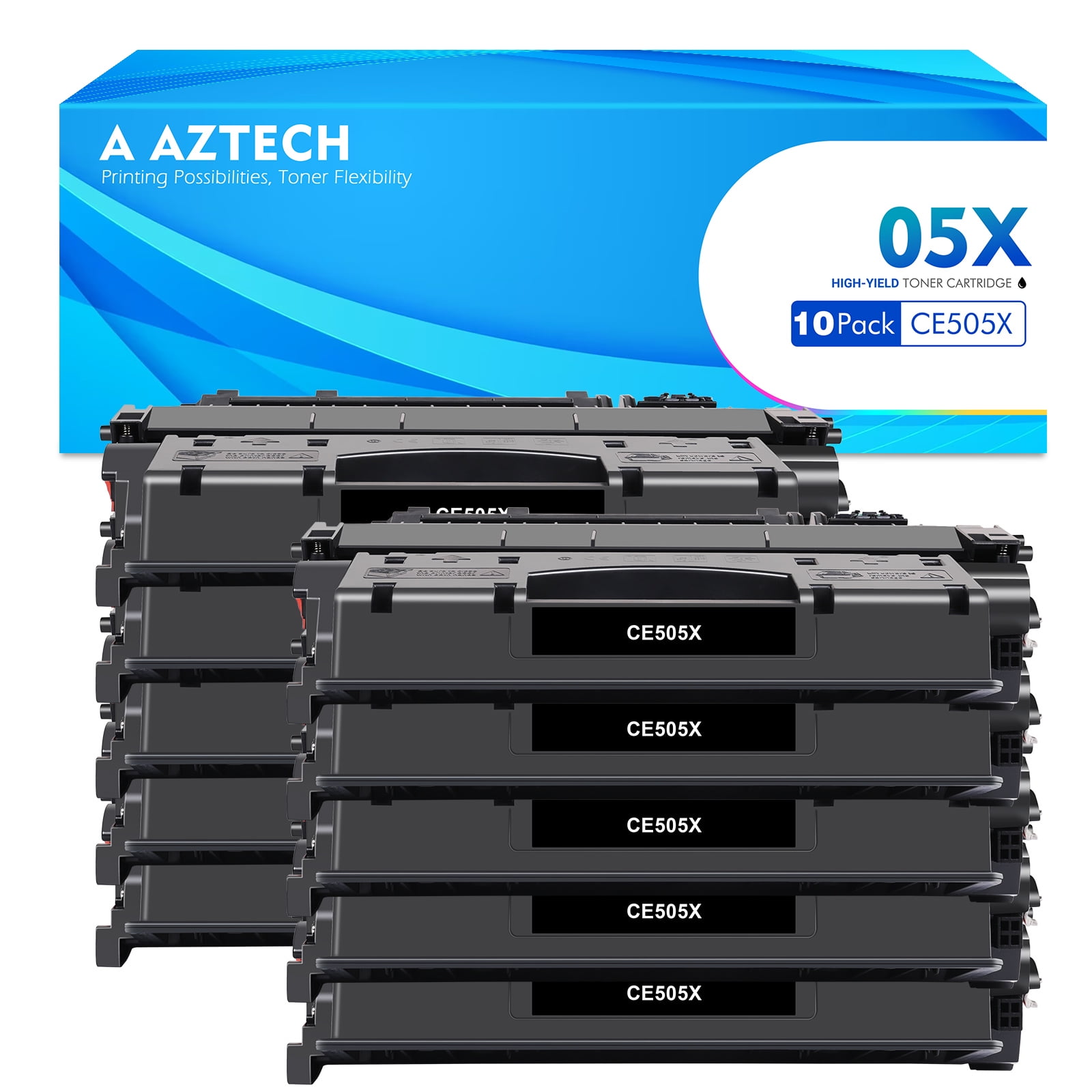 10PK Compatible 05A 05X Toner Cartridge Replacement for HP 05X CE505X ...