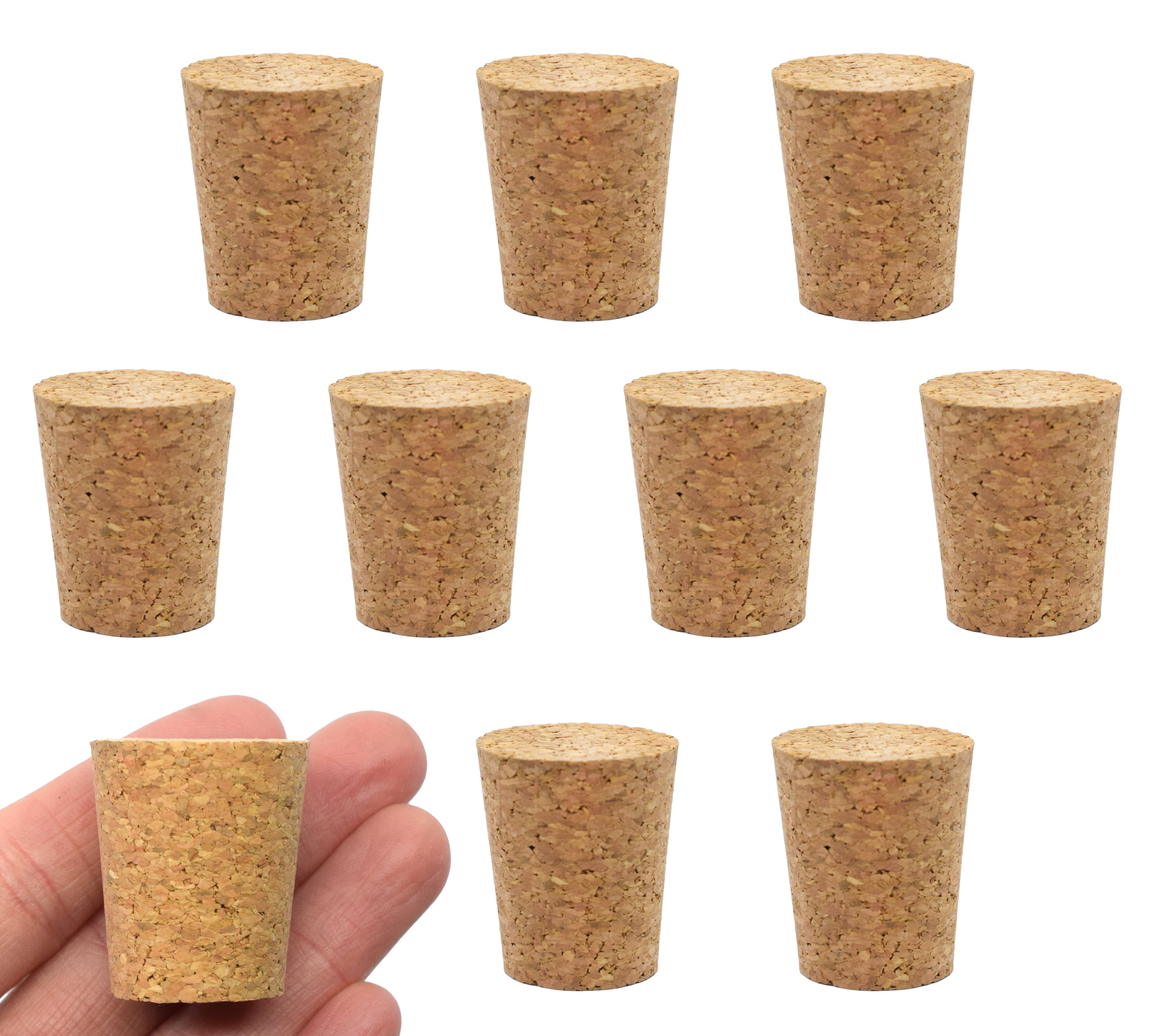 10PK Cork Stoppers, Size #11 - 21mm Bottom, 27mm Top, 31mm Length ...