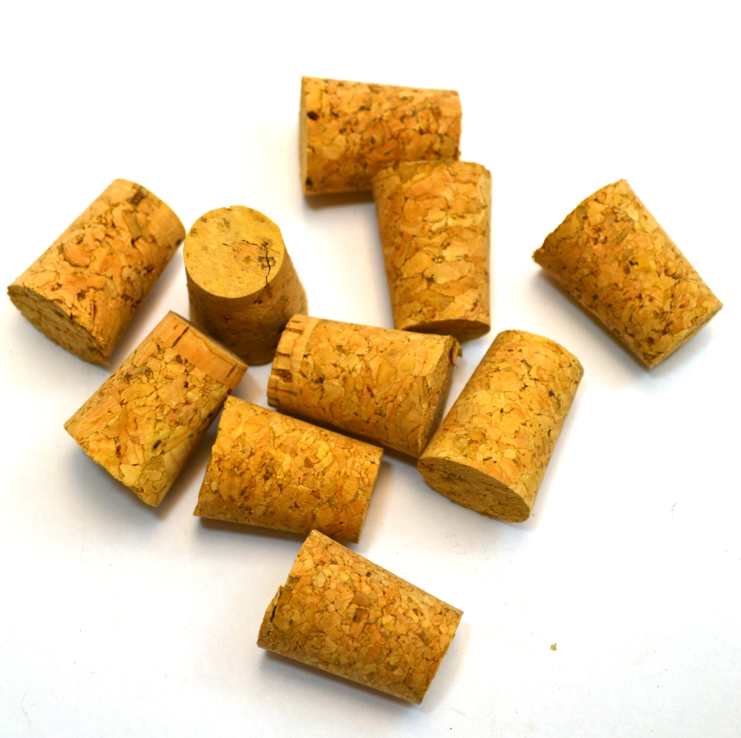 10PK Cork Stoppers, Size #6 - 13mm Bottom, 19mm Top, 24mm Length ...