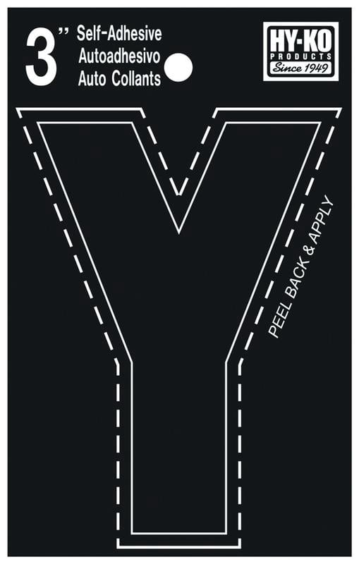 10PK Hy Ko 30435 Hy-Ko 3 Inch Black Adhesive Vinyl Die Cut Letter Y ...
