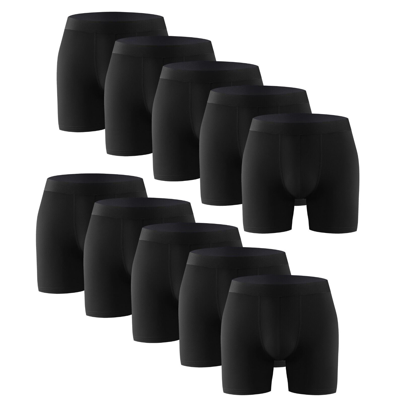 10PK Mens Boxer Briefs Breathable Tagless Underwear Soft Comfort Flex ...