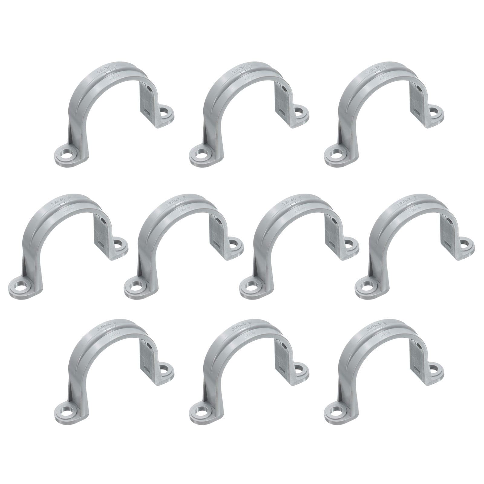 10Pack 1-1/2 Inch PVC Pipe Straps, 2 Hole Conduit Pipe Clamps Supports ...