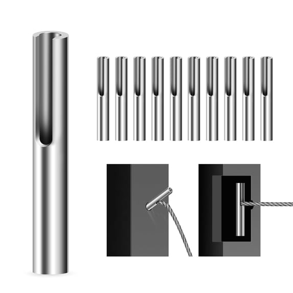 10Pack 1/8" Invisible Cable Railing Kit Terminal Toggle Anchor Angle ...