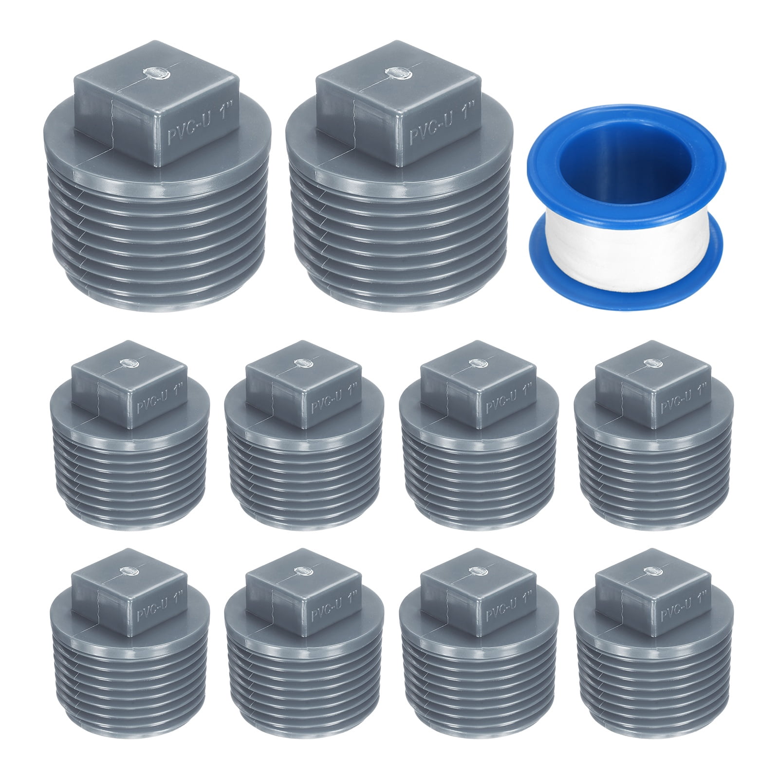 10Pack 1 Inch PT Male Thread Pipe Fitting Plug, Cleanout Plugs, Water ...