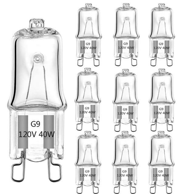 10Pack 120V 40W G9 Halogen LED Light Bulbs for Chandeliers, Home ...