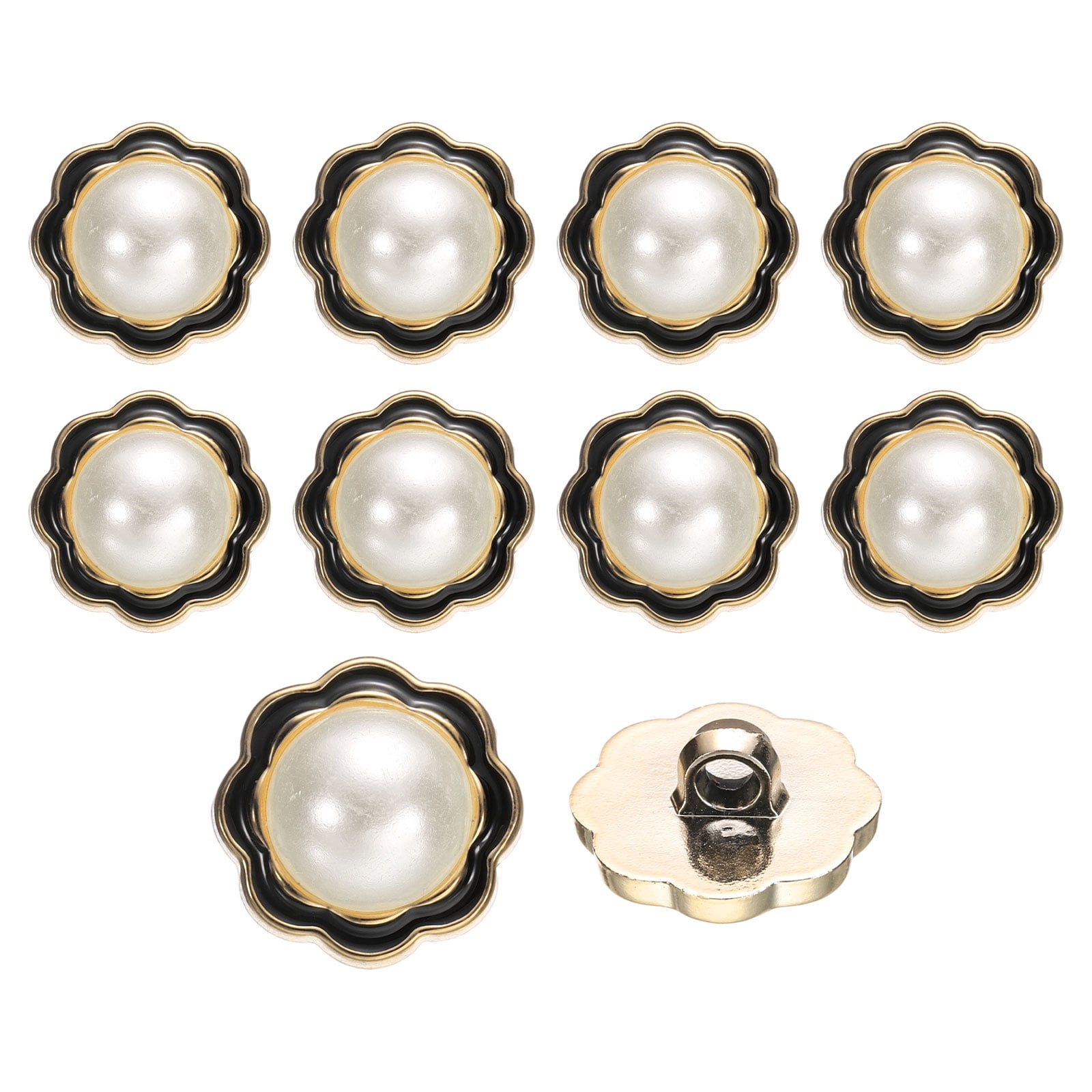10Pack 18mm Flower Resin Vintage Clothes Sewing Button Metal Coat Pearl ...