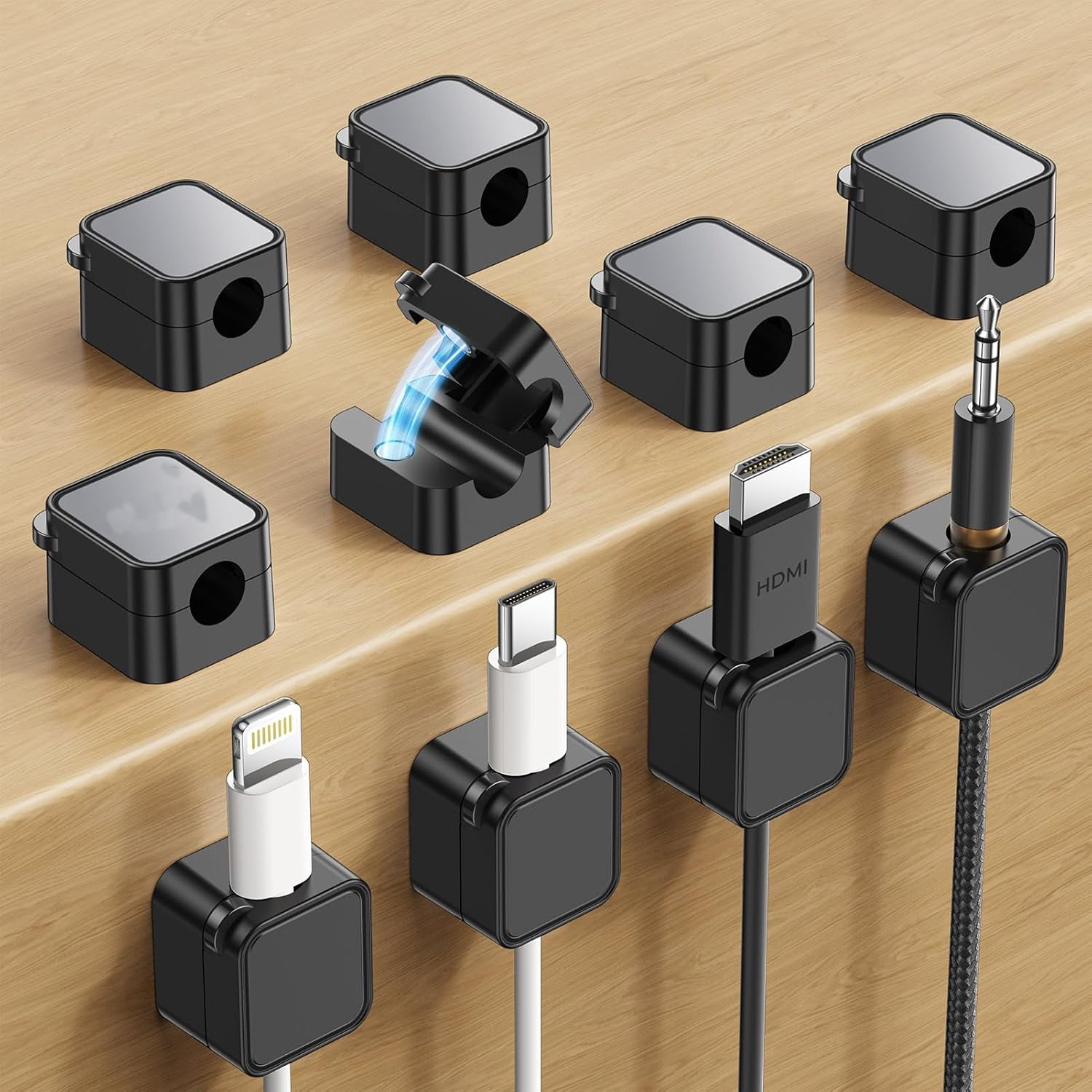 10Pack 2025 Upgraded Cord Organizer Magnetic Cable Clips [1s Lock ...