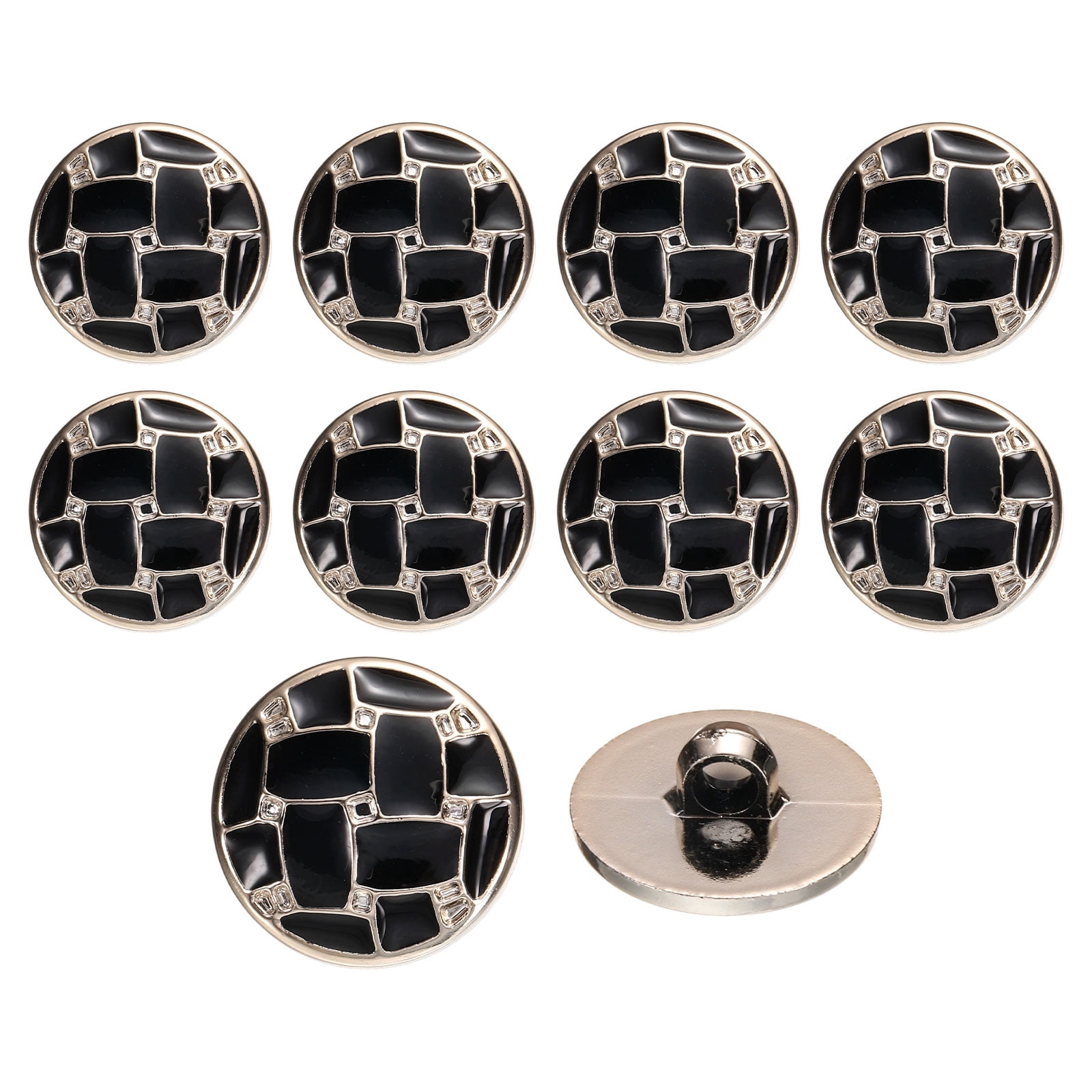 10Pack 25mm Round Resin Vintage Clothes Sewing Button Metal Coat Grid ...