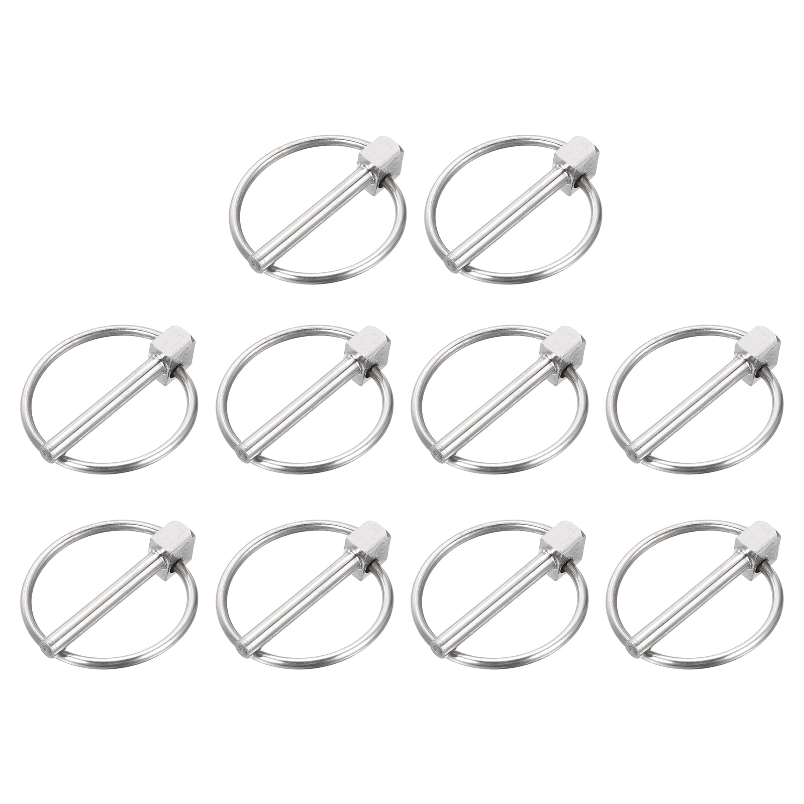 10Pack 3/16" x 1-5/16" Linch Pin with Ring, Stainless Steel Round Linch ...