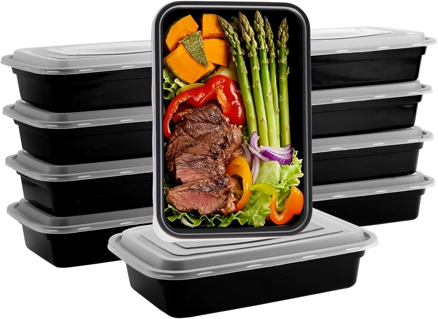 10Pack 35oz Meal Prep Containers Disposable Food Storage Containers ...