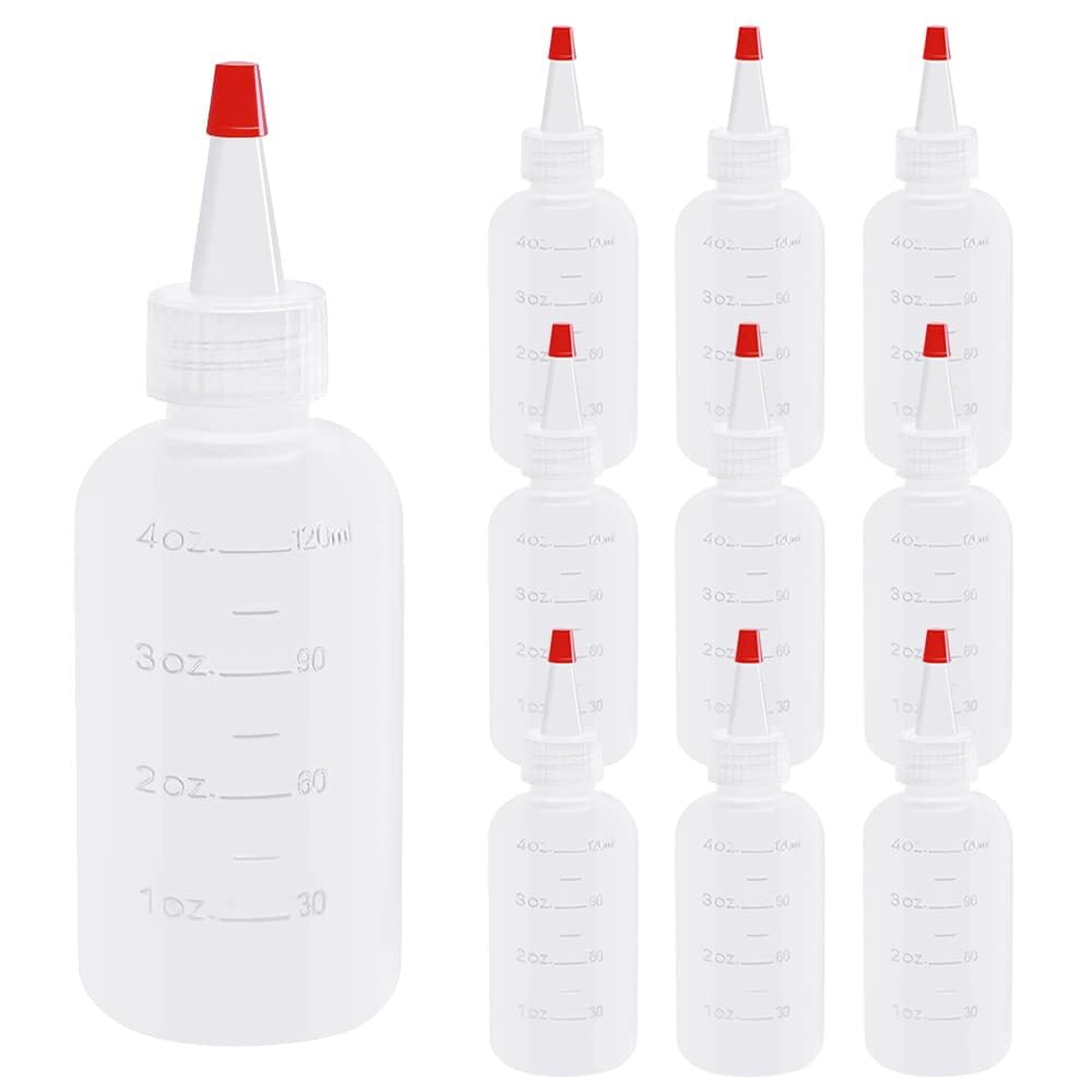 10Pack 4Ounce Plastic Squeeze Bottles With Caps Plastic Small ...