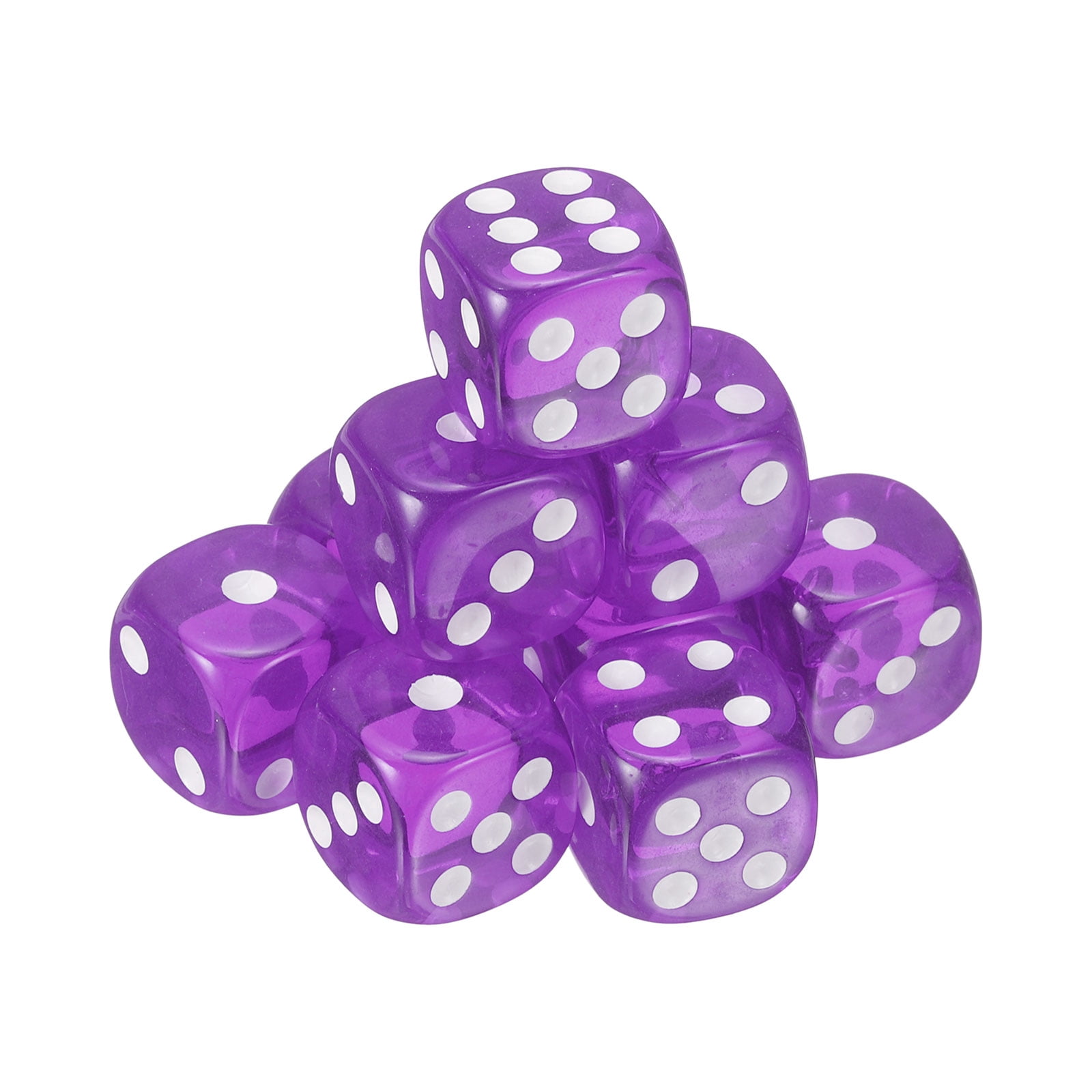 10Pack 6 Sided Acrylic Dice, 18mm/0.71