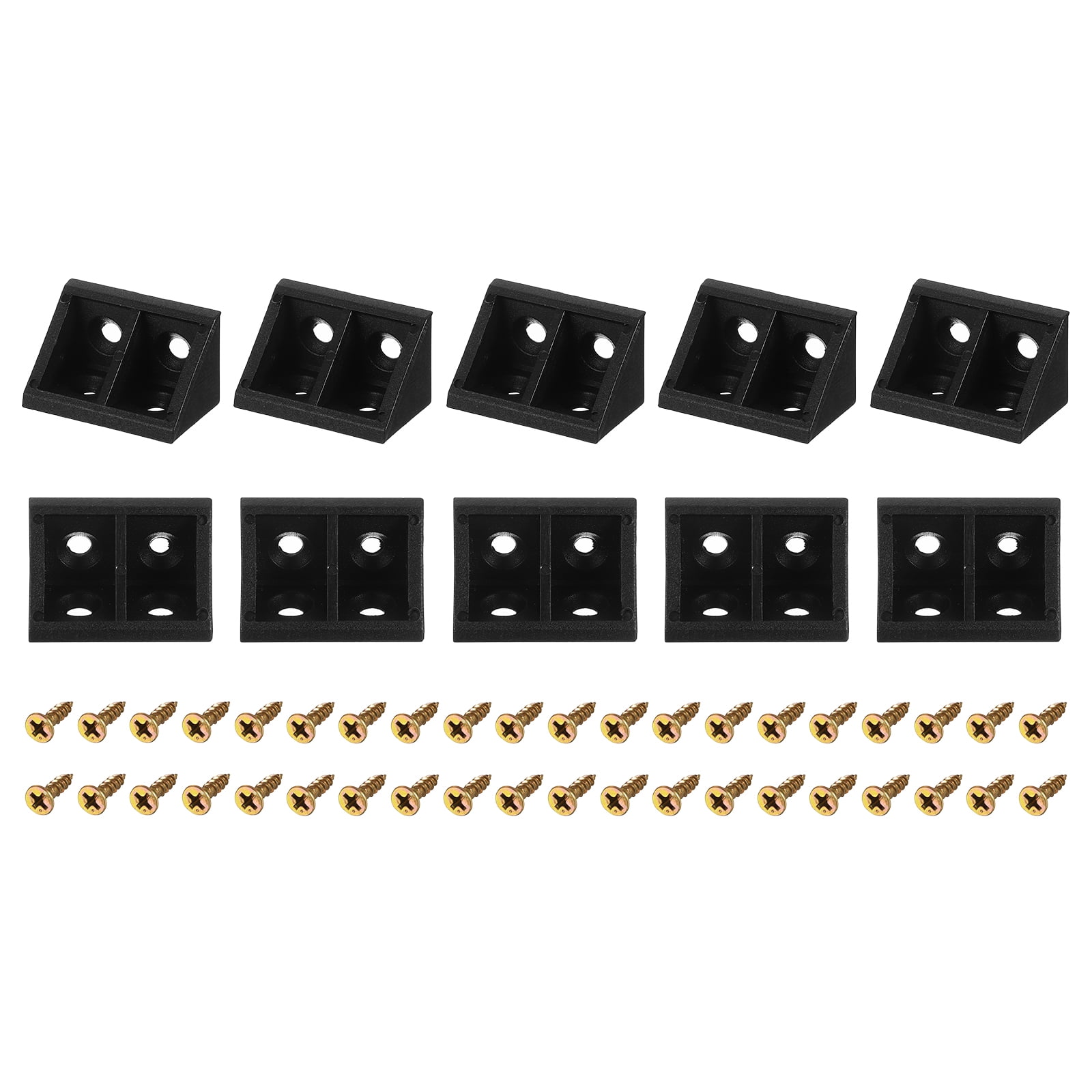 10Pack 90 Degree Plastic Corner Braces, 33x19x19mm Angle Brackets with ...