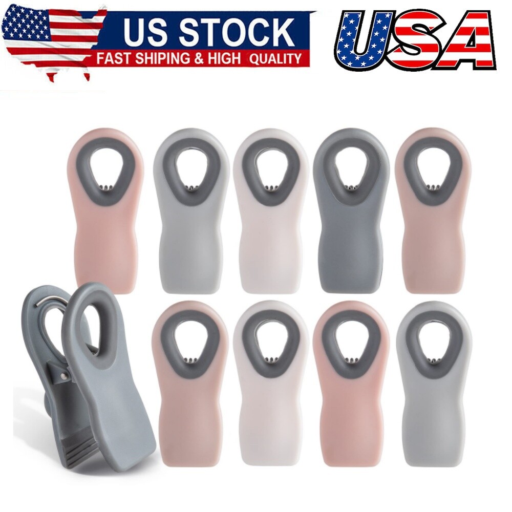 10Pack Bag Clips with Magnet - Food Clips for Snack and Bread Bags(Pink ...