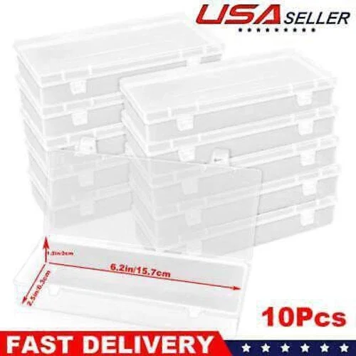 10Pack Clear Jewelry Box Plastic Bead Storage Craft Container Earrings ...
