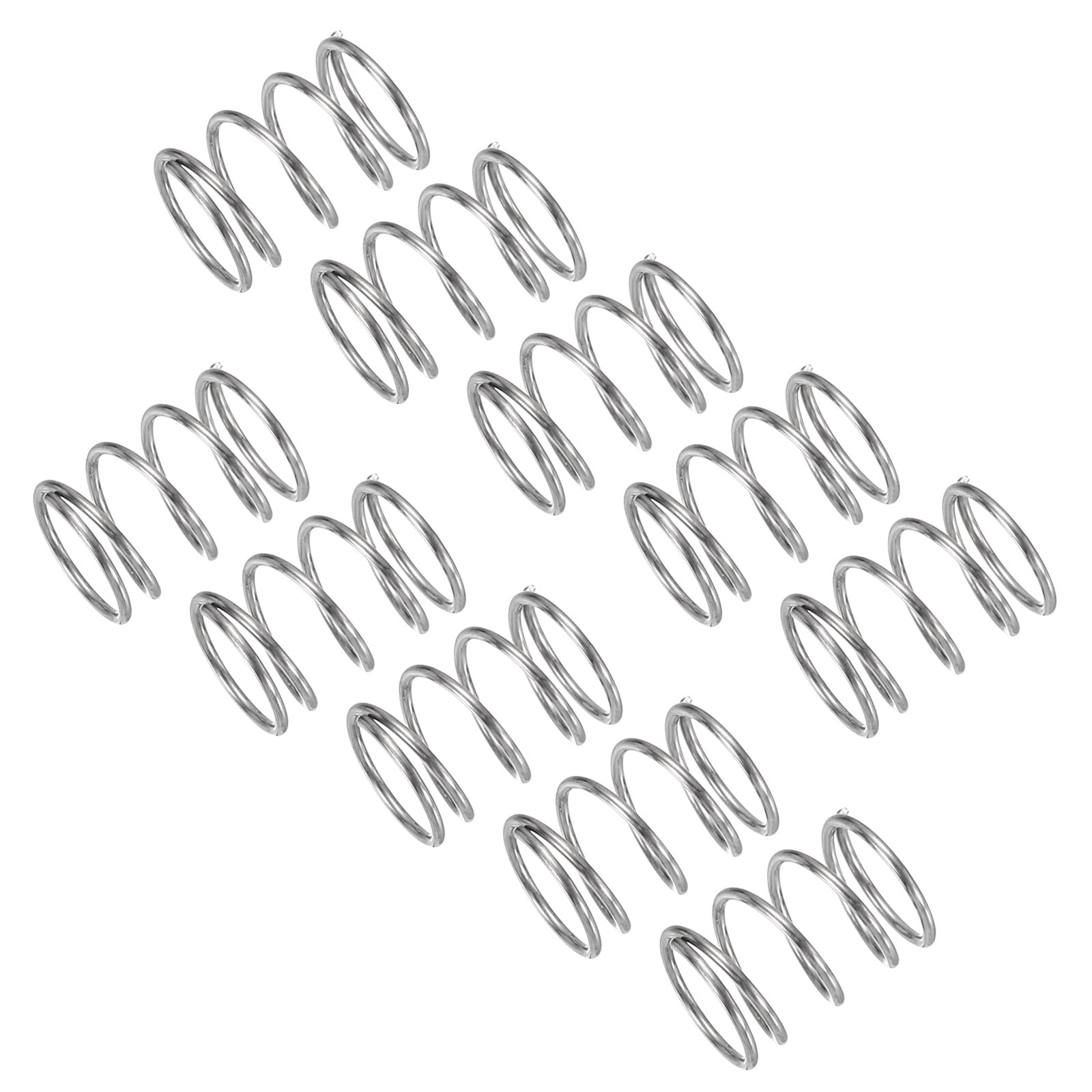 10Pack Compression Spring, 304 Stainless Steel 7mm OD 0.6mm Wire 10mm ...