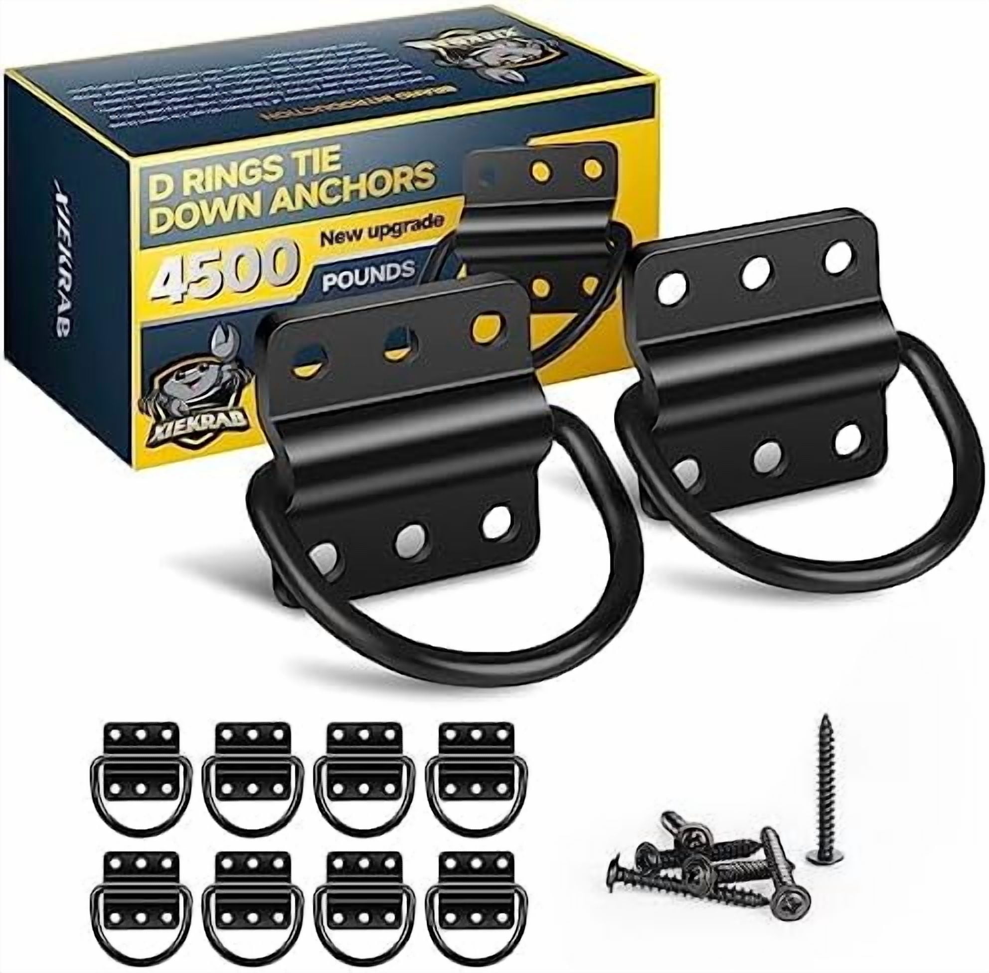 10Pack D Rings Anchors Heavy Duty Steel 4500 Pound Breaking Strength ...