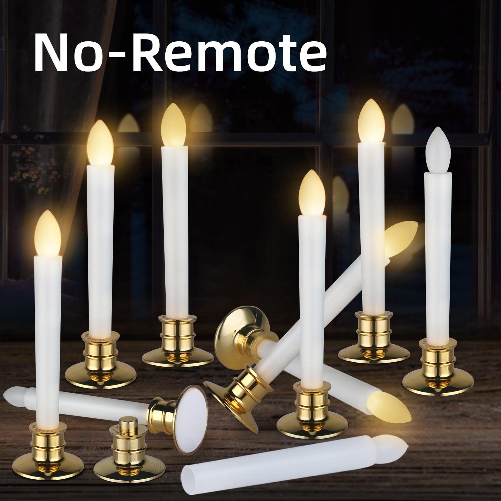 10Pack Flameless Taper Candles Electric LED Window Candles with Holders ...
