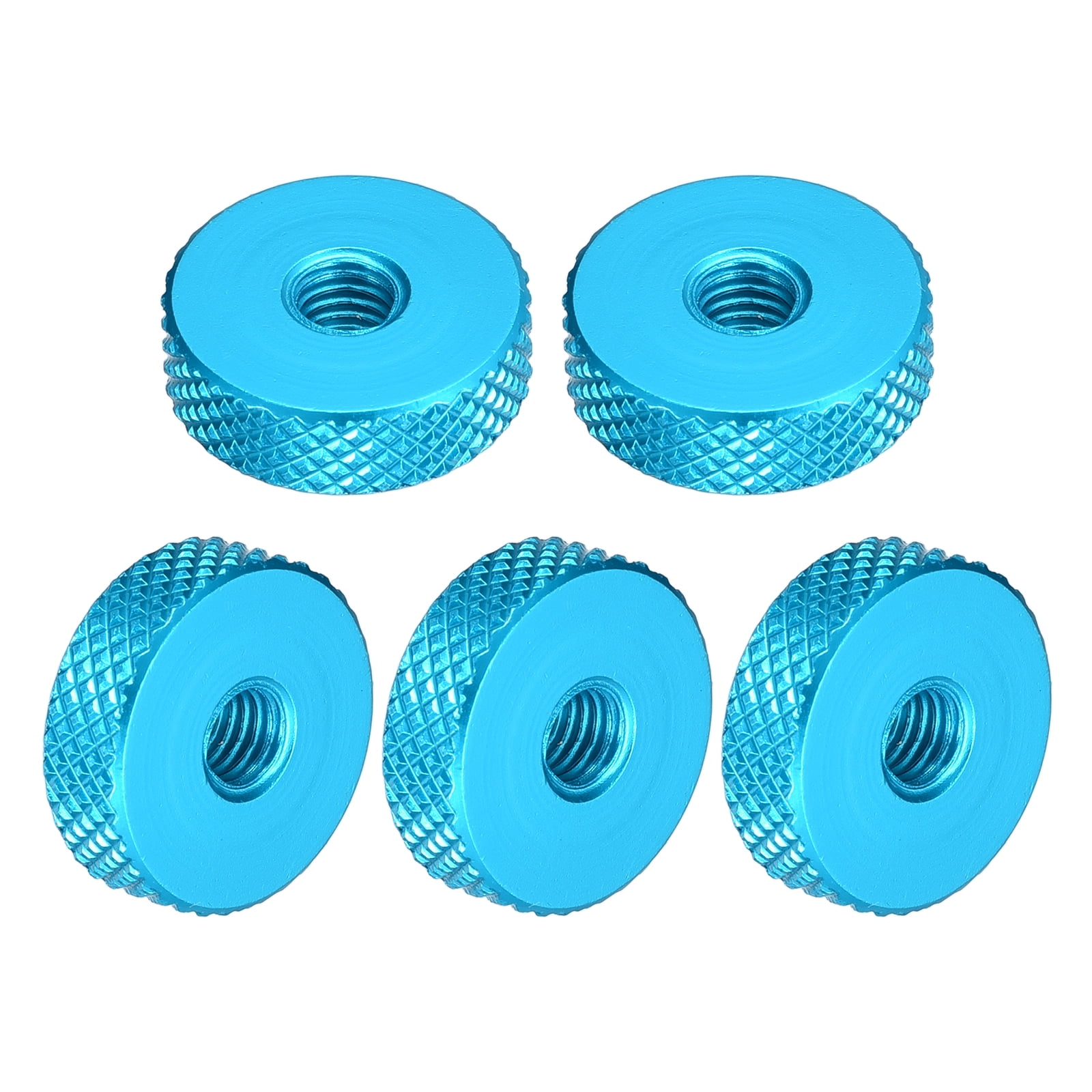 10Pack Flat Knurled Thumb Nuts, M5x16x5xmm Pass Hole Nut, Aluminum ...