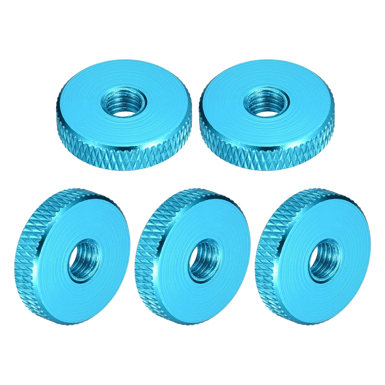 10Pack Flat Knurled Thumb Nuts, M6x20x5xmm Pass Hole Nut, Aluminum ...