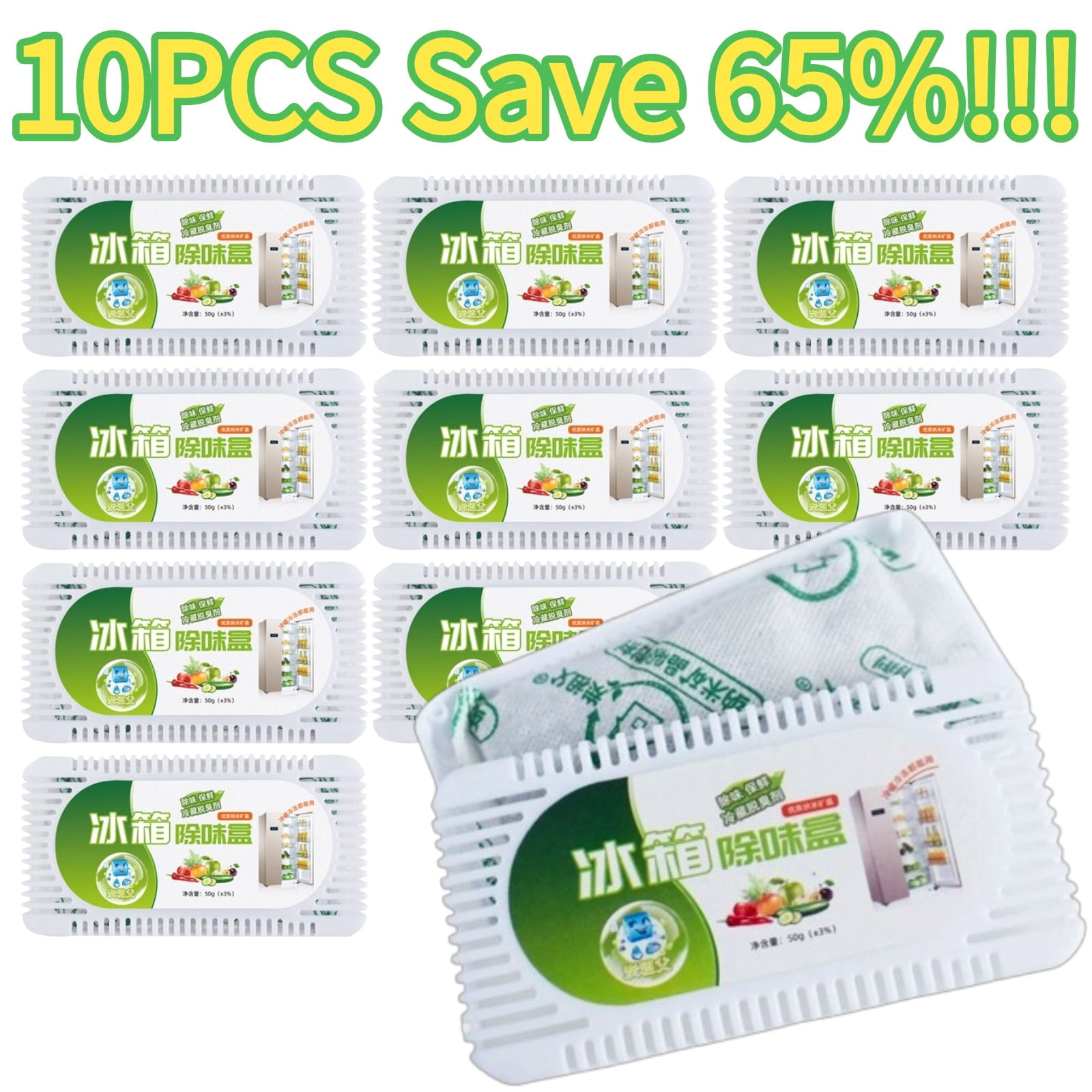 10Pack - Fridge Deodorizer - More Effective Than Baking Soda - Natural ...