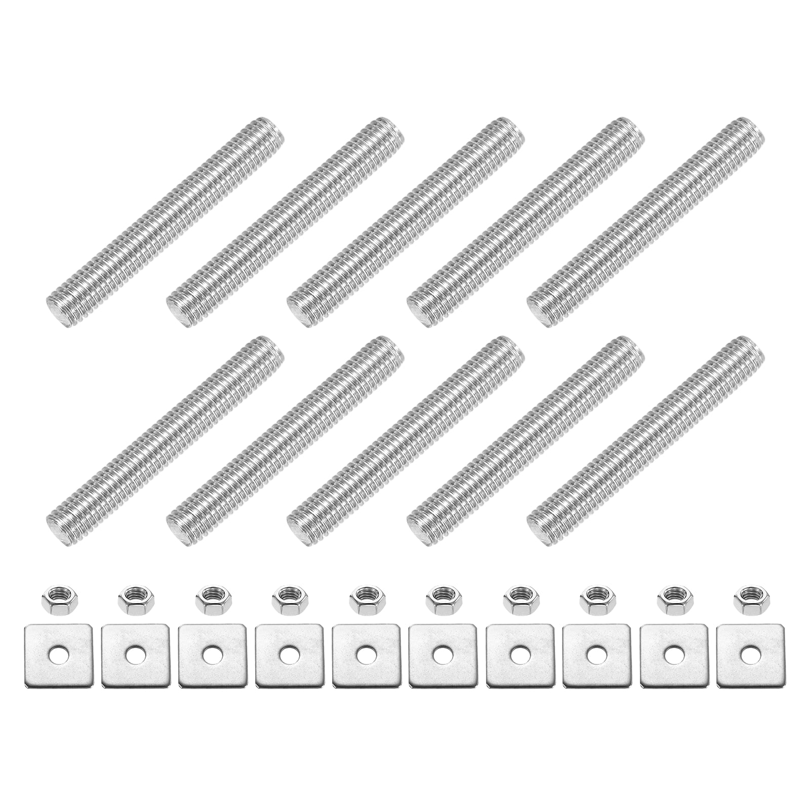 10Pack Fully Threaded Rod, M5 x 35mm 304 Stainless Steel with Nuts ...