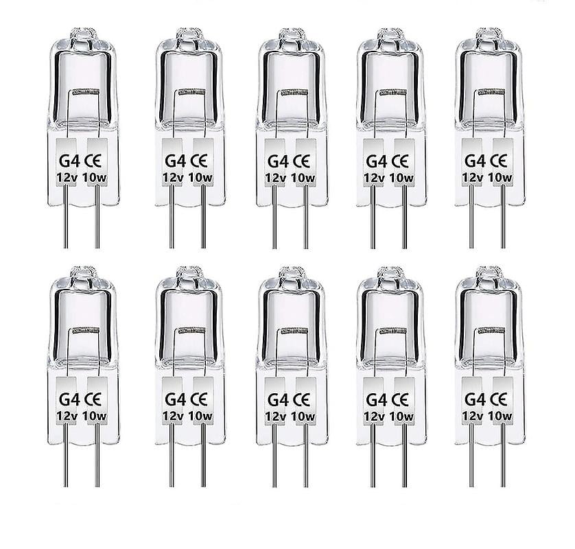 10Pack G4 Halogen Light Bulbs 10W 12V Dimmable 2 Pin Lamp Bulb Warm ...