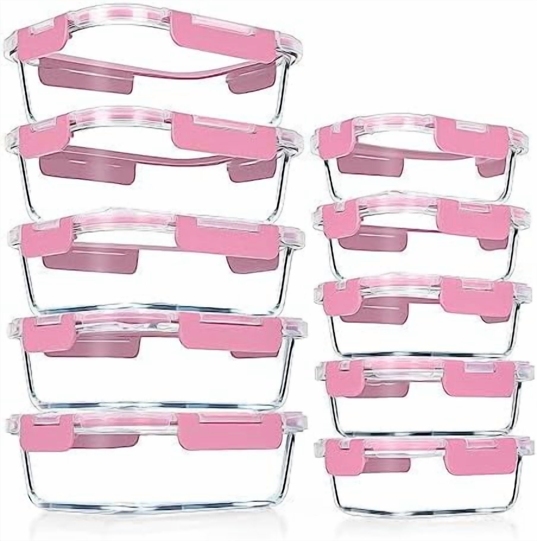10Pack Glass Meal Prep Containers, Airtight Glass Lunch Containers ...