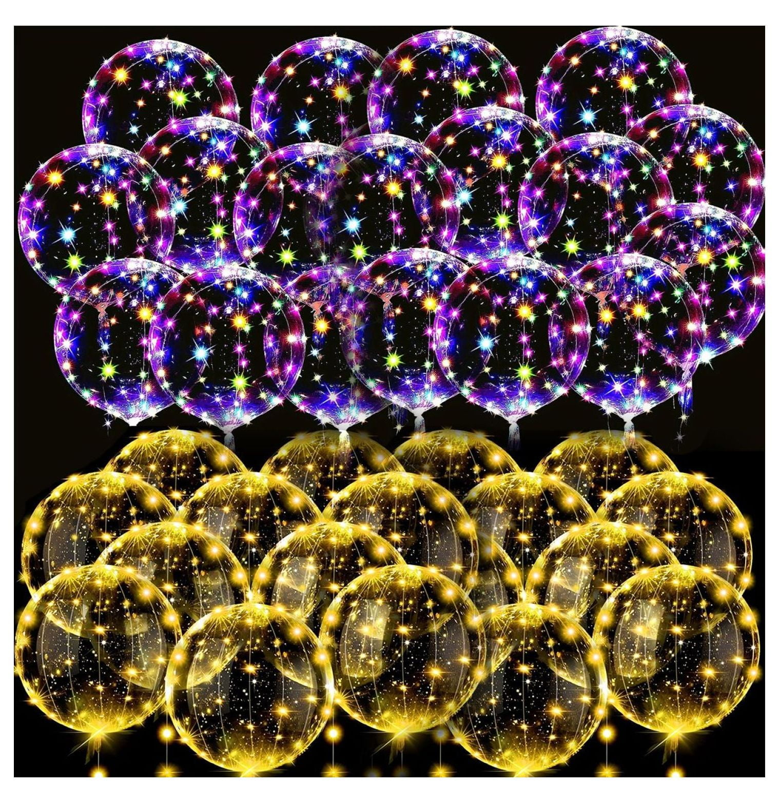 10Pack Light Up Led Balloons with String Lights No Batteries Included ...