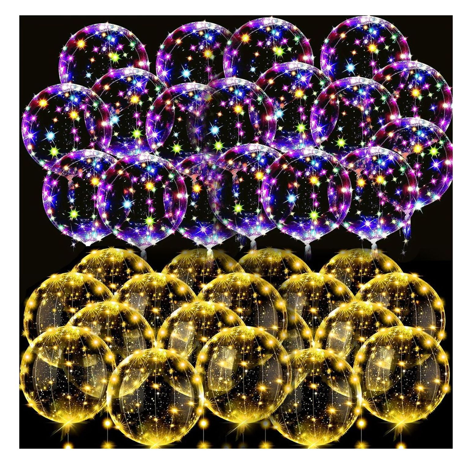 10Pack Light Up Led Balloons with String Lights No Batteries Included ...
