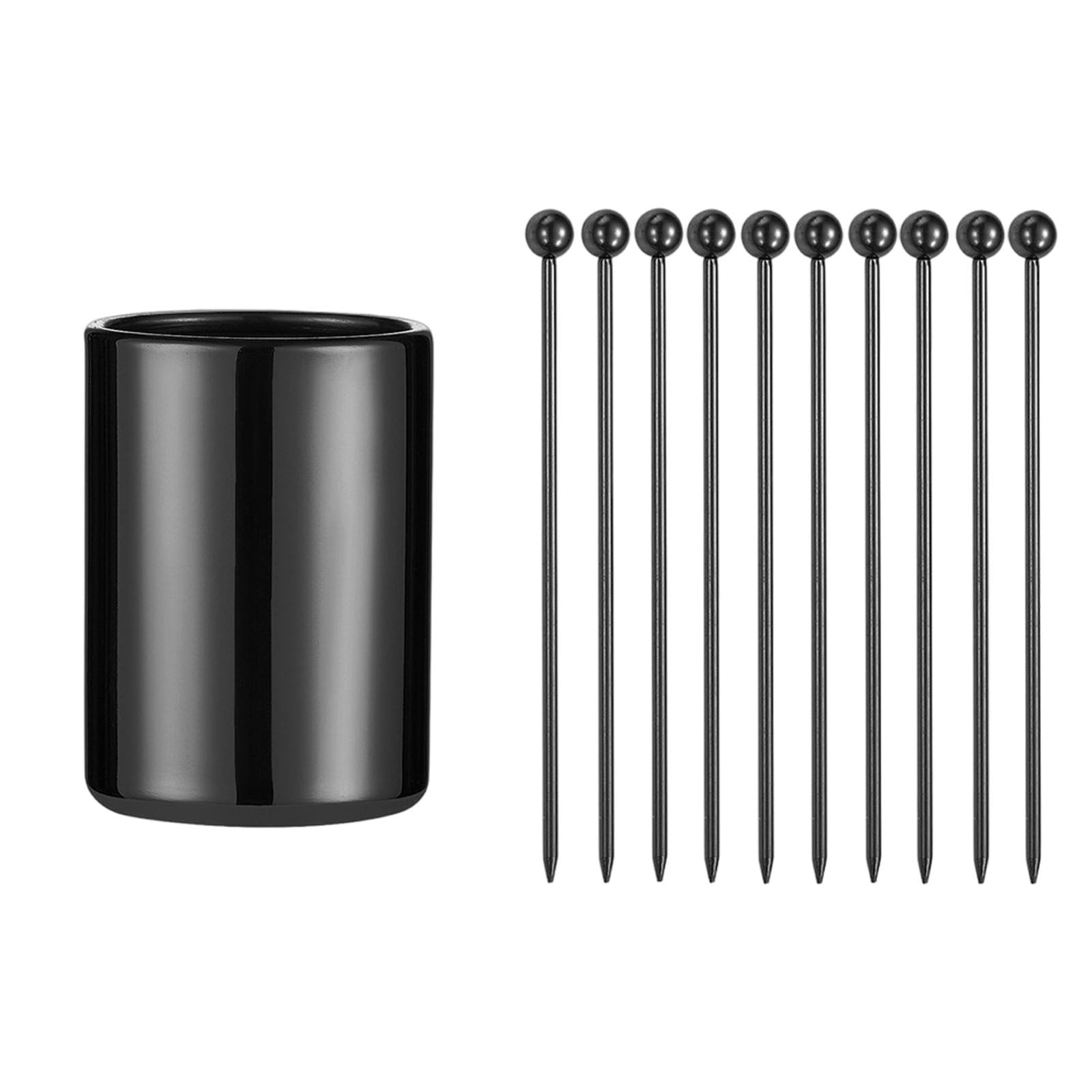 10Pack Metal Fruit Picks + Holder Kit, Loetky Reusable Skewers Set ...