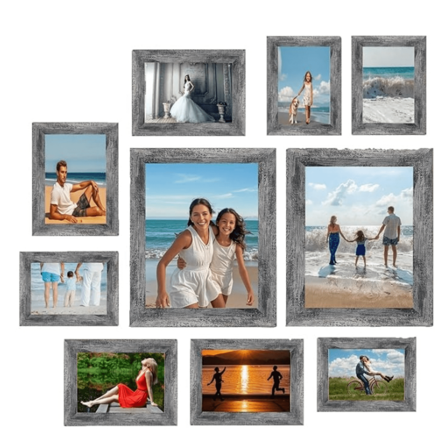 10Pack Picture Frames set with Two 11x14, Four 8x10, Four 5x7 Gallery ...