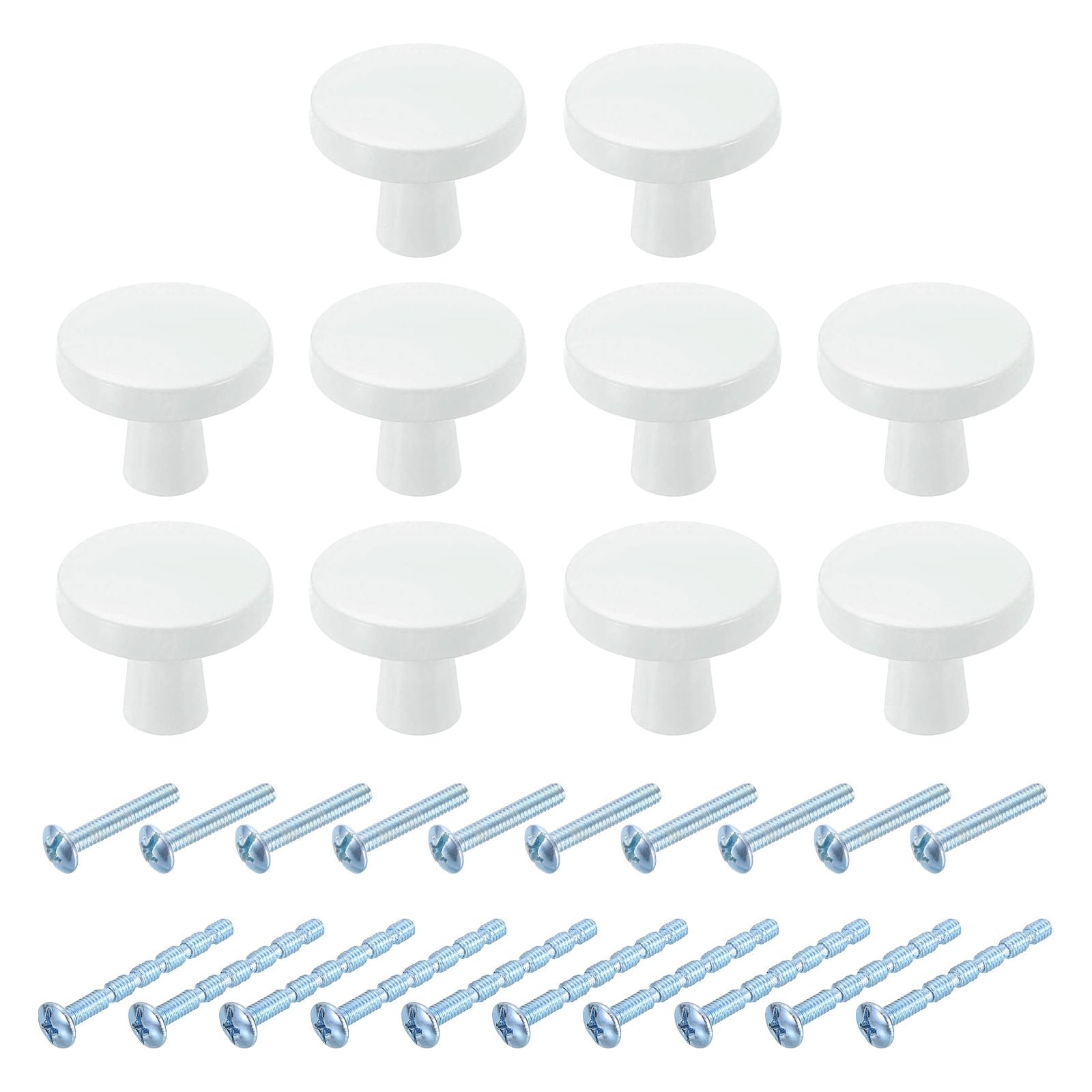 10Pack Round Cabinet Knobs, 1.3" Dia x 1.02" Height Drawer Knob Handle ...