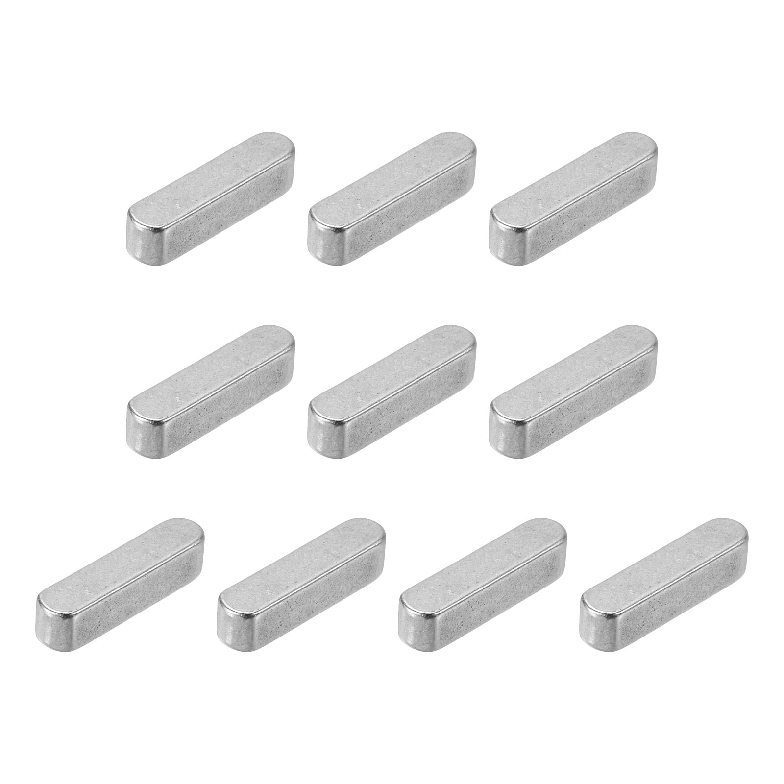 10Pack Round Ended Feather Key, 6 x 6 x 25mm Stainless Steel Key Stock ...