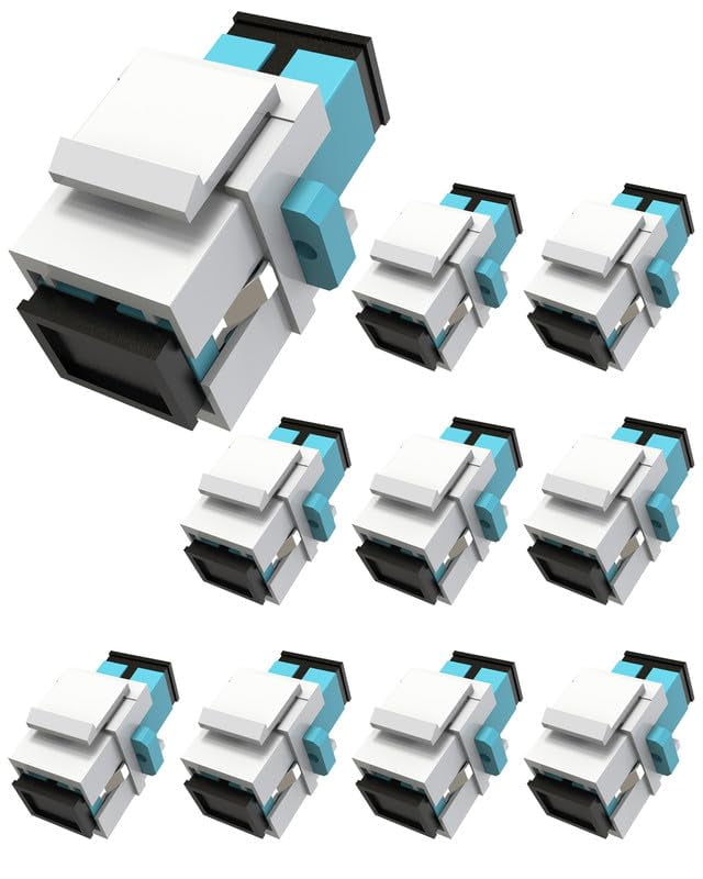 10Pack SC to SC OM3 UPC Muti-Mode Fiber Optic Coupler Keystone Jack ...
