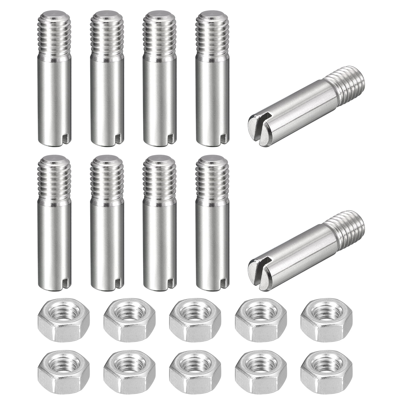 10Pack Slotted Cylindrical Pin, M10 x 40mm 304 Stainless Steel Dowel ...