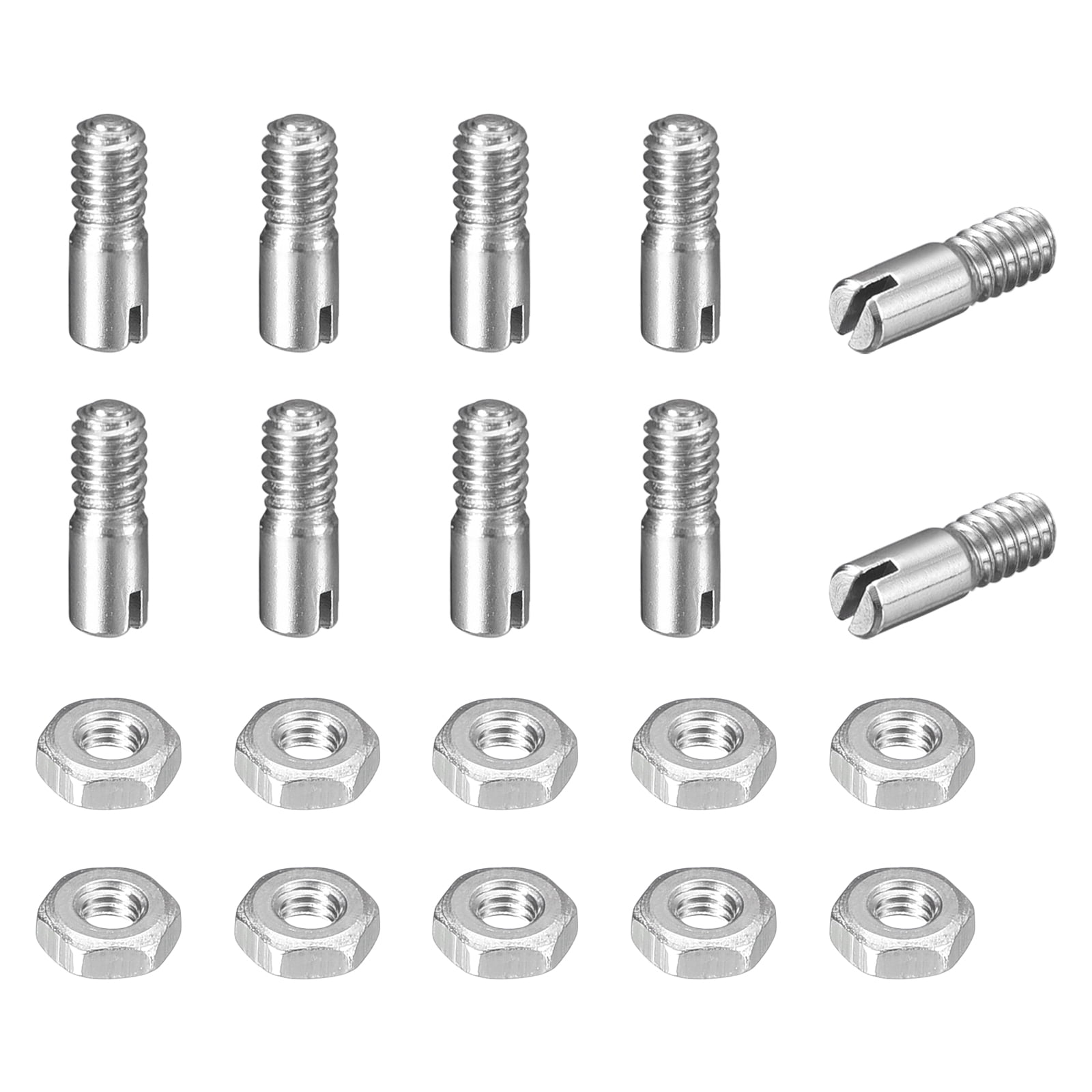 10Pack Slotted Cylindrical Pin, M2 x 5mm 304 Stainless Steel Dowel with ...