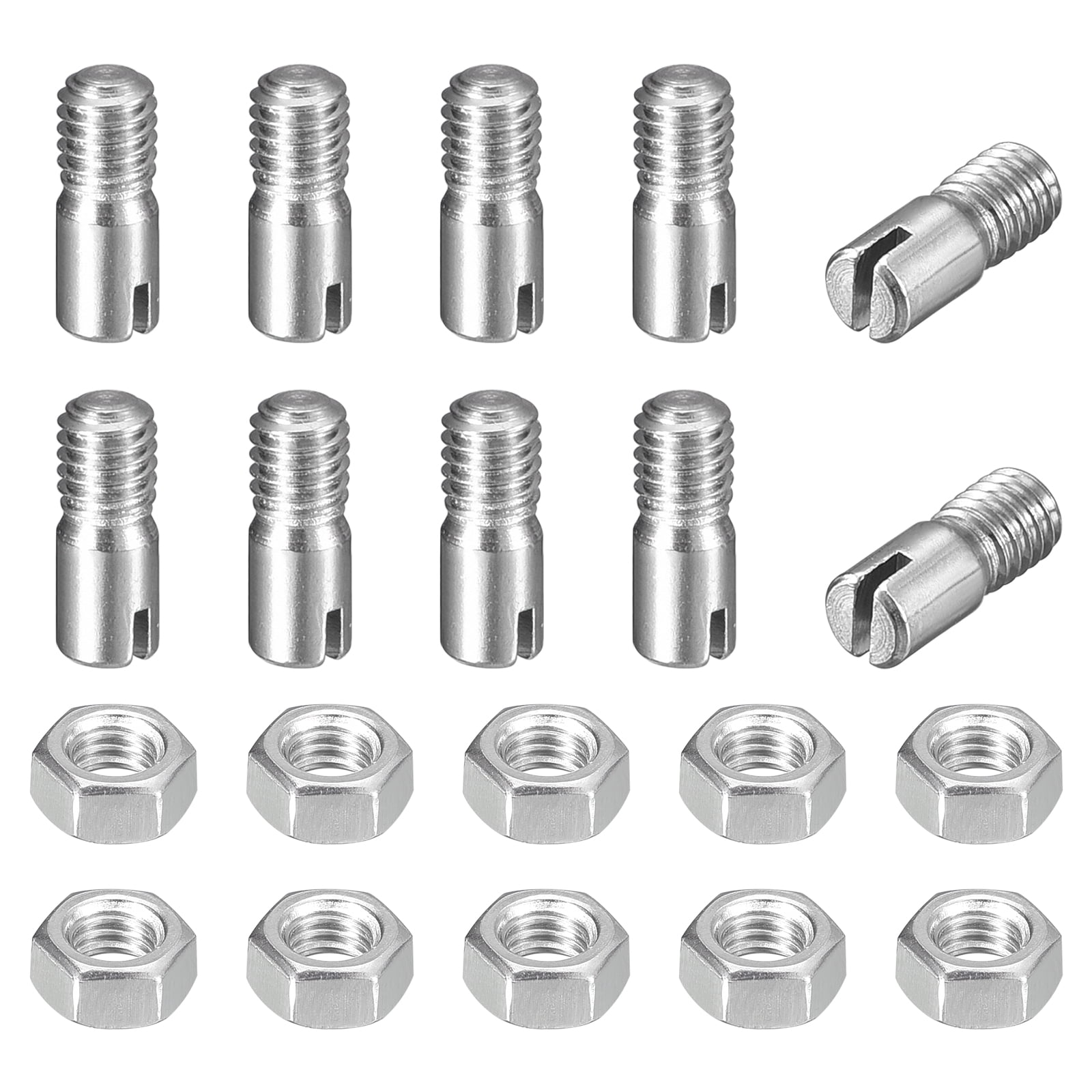 10Pack Slotted Cylindrical Pin, M3 x 5mm 304 Stainless Steel Dowel with ...