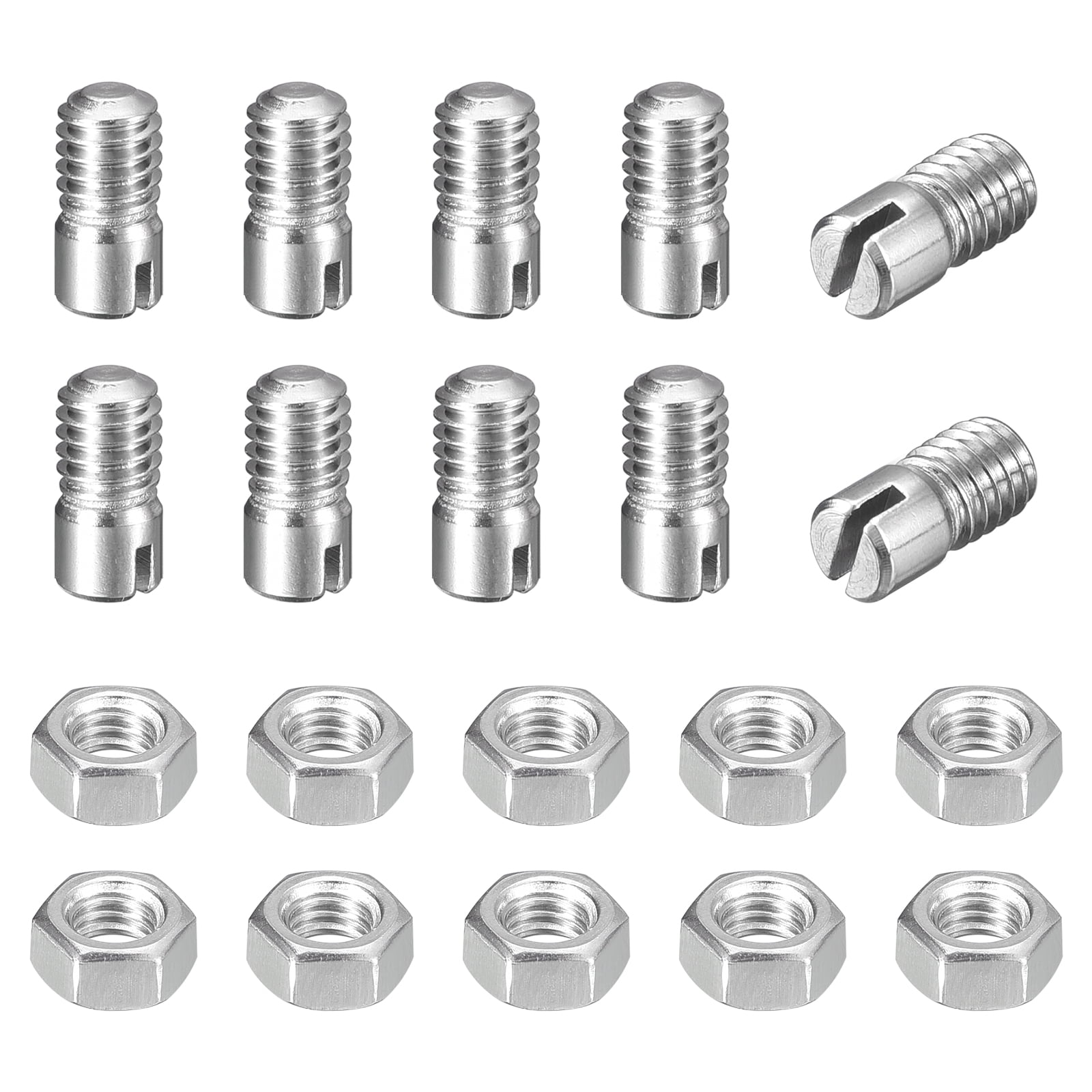 10Pack Slotted Cylindrical Pin, M4 x 5mm 304 Stainless Steel Dowel with ...