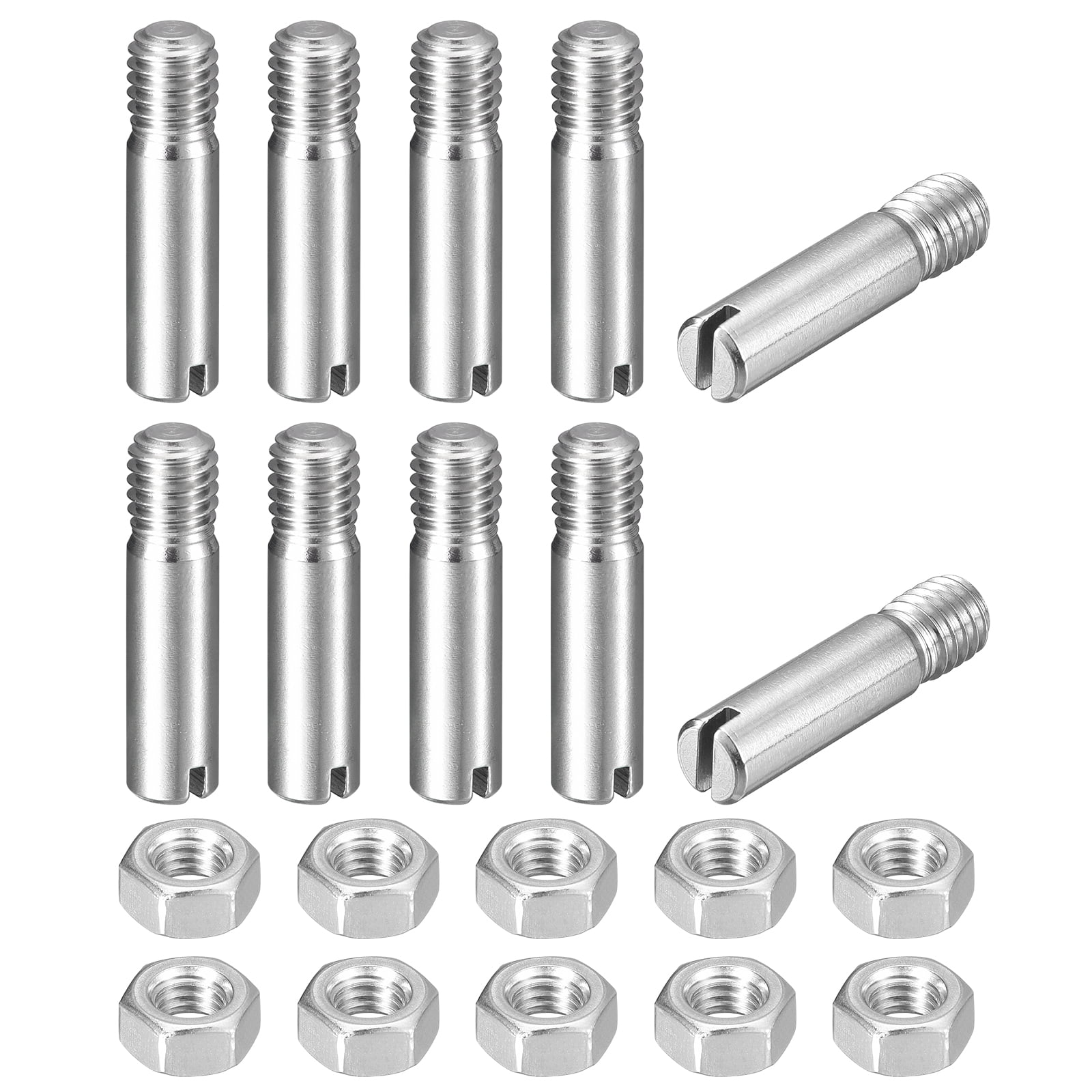 10Pack Slotted Cylindrical Pin, M6 x 25mm 304 Stainless Steel Dowel ...