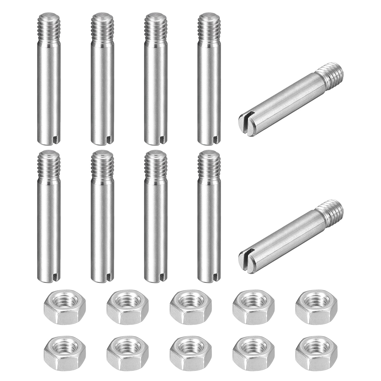 10Pack Slotted Cylindrical Pin, M6 x 35mm 304 Stainless Steel Dowel ...