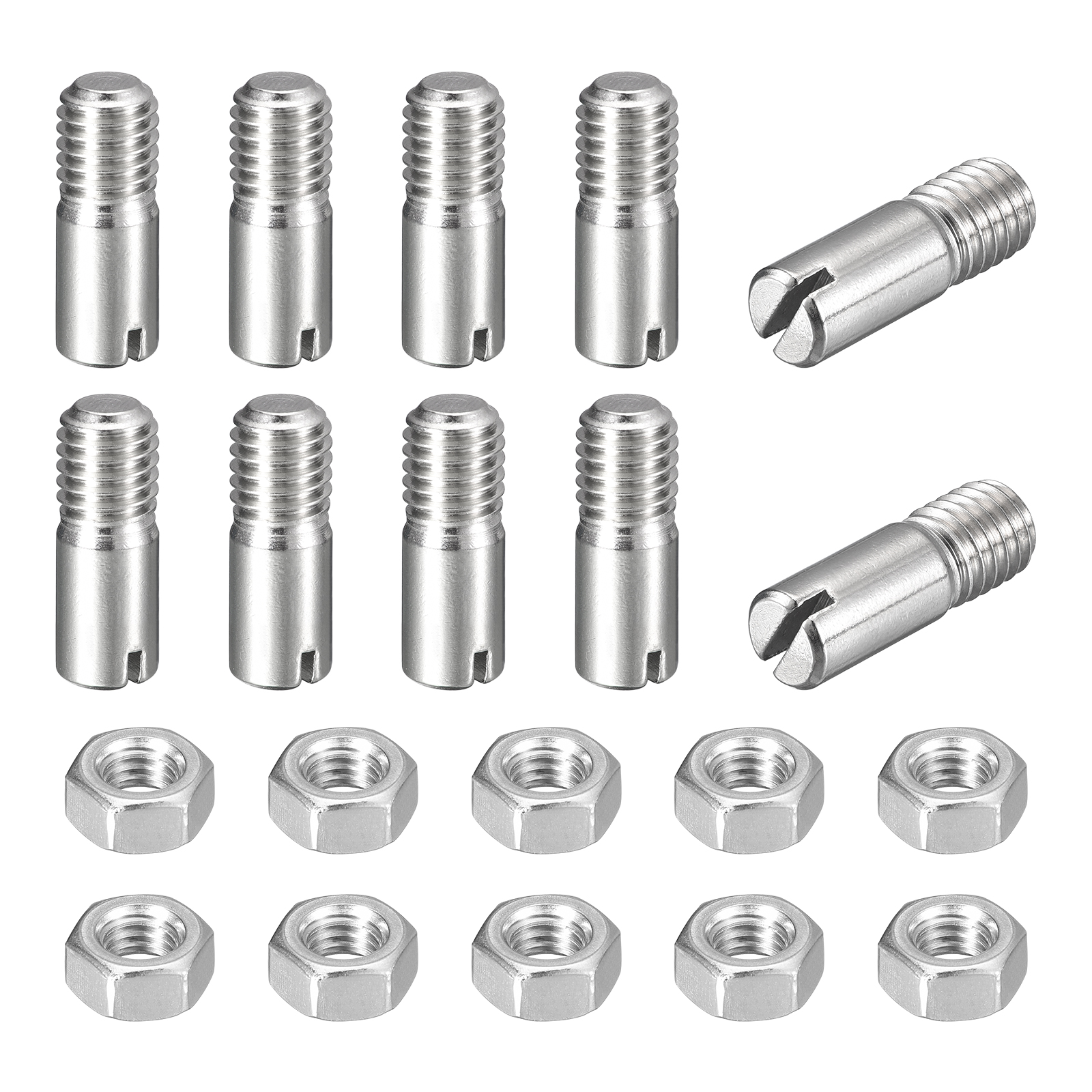 10Pack Slotted Cylindrical Pin, M8 x 22mm 304 Stainless Steel Dowel ...