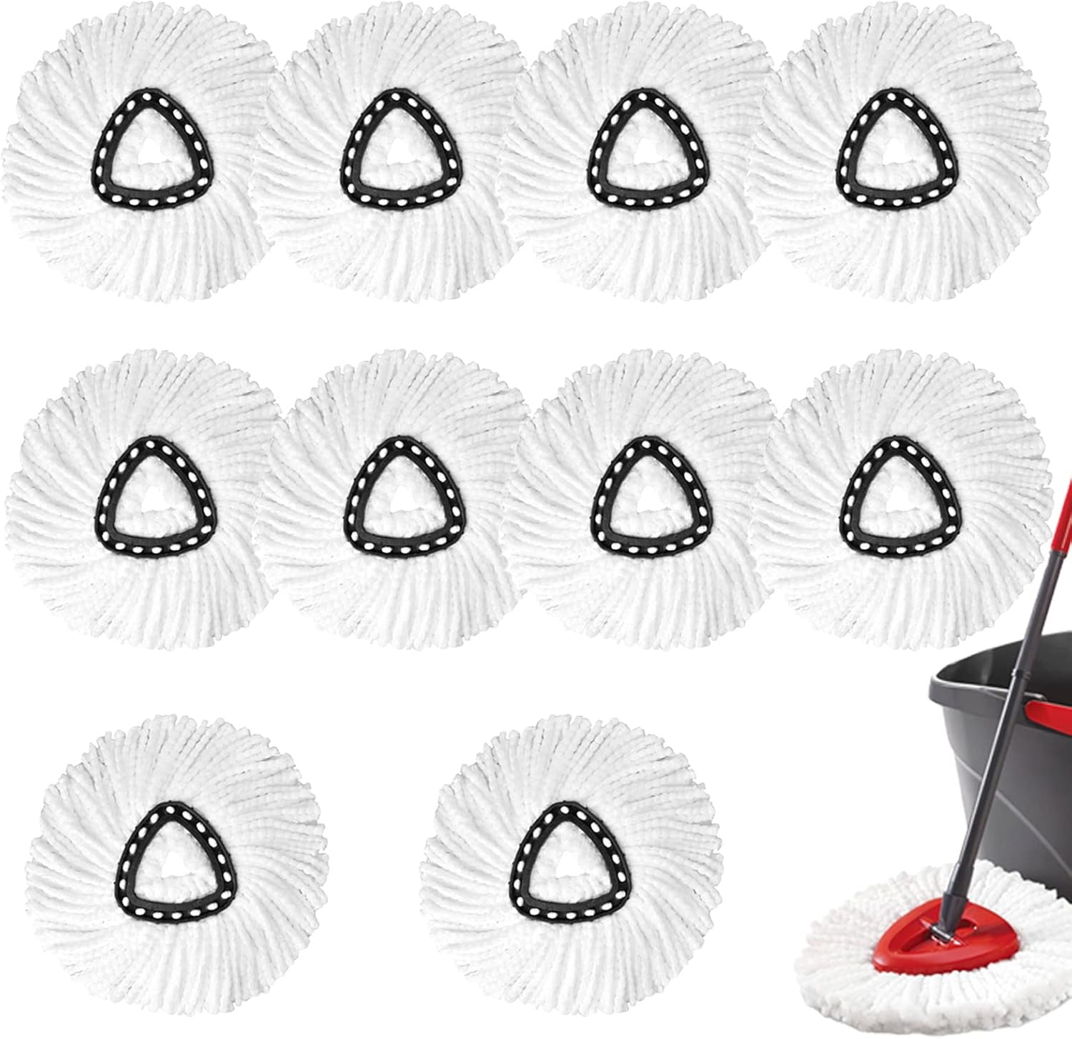 10Pack Spin Mop Replacement Heads,Spinning Mop Replace Head for Easy ...