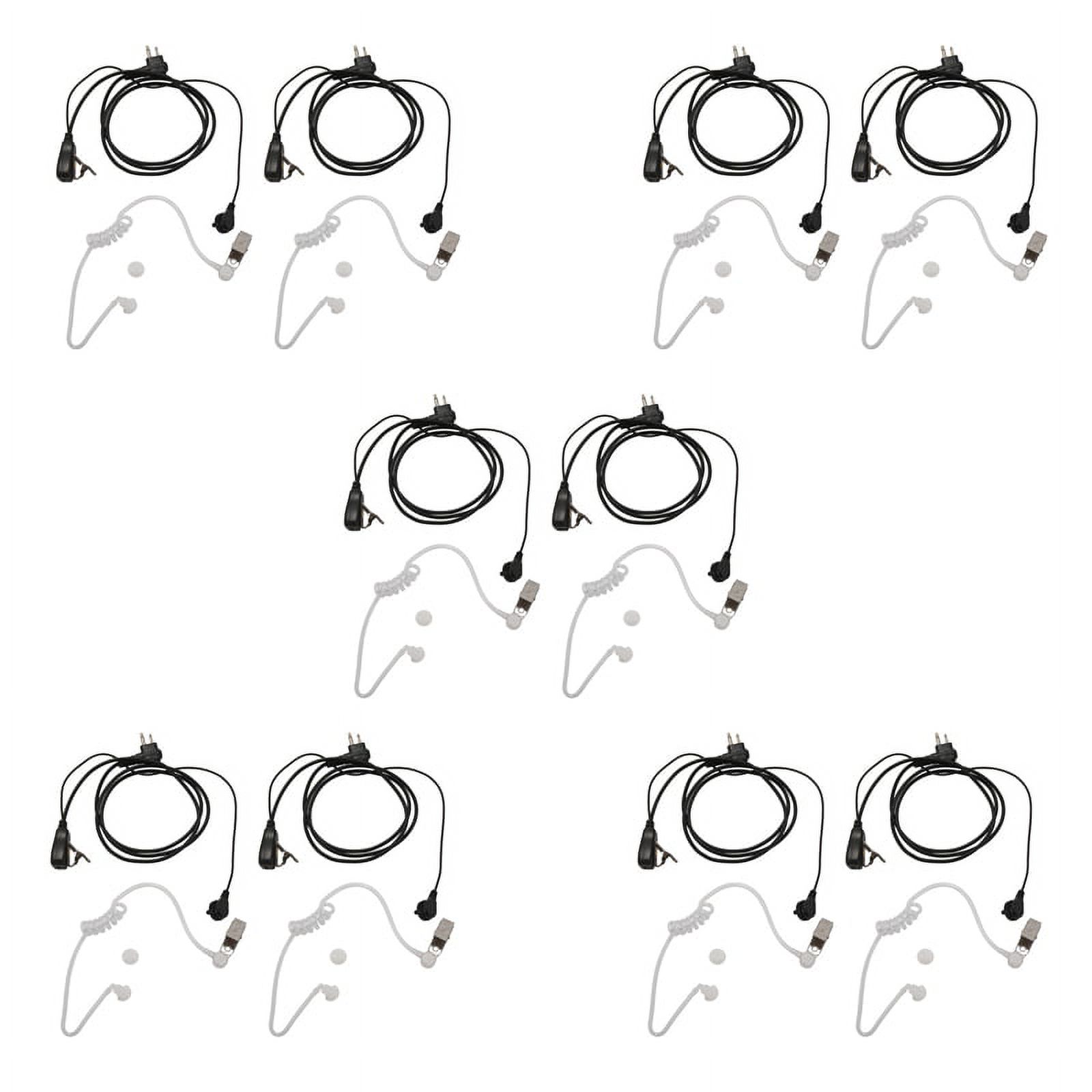 10Pack Style 2Pin Covert Acoustic Tube Earpiece Ptt Headset for 2 Ways ...