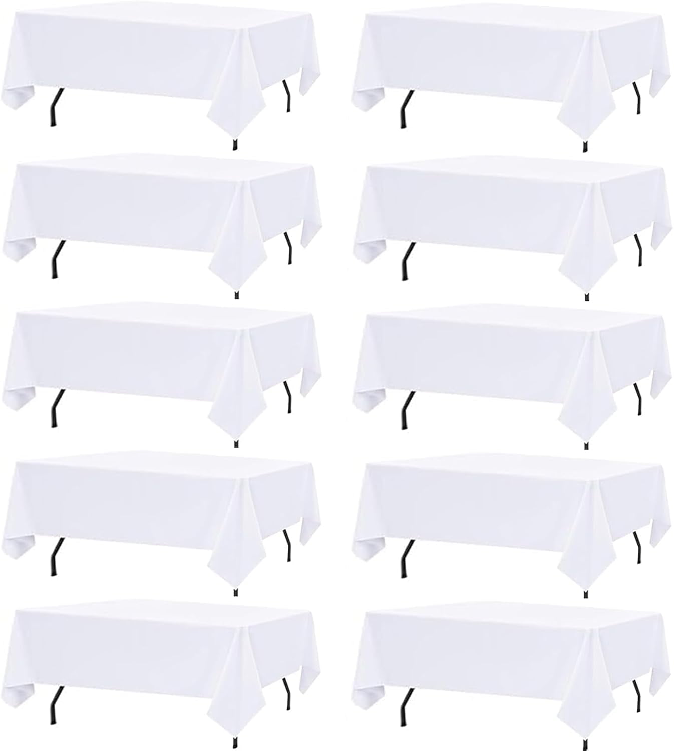 10Pack White Table Cloth Rectangle Table Cloths for 8 Foot Rectangle ...