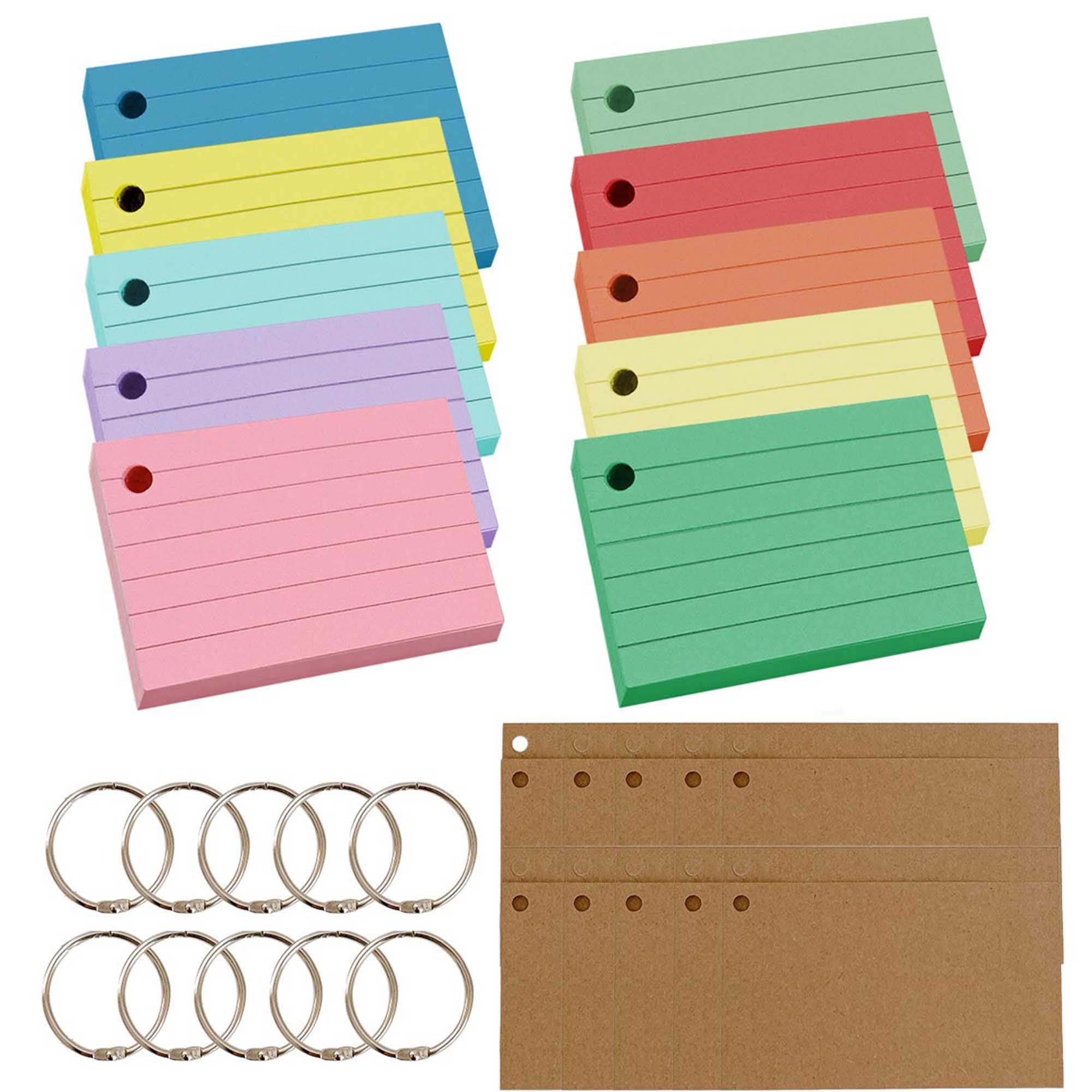 10Pads Binder Horizontal Line Memo Book Loose-Leaf Index Cards for ...