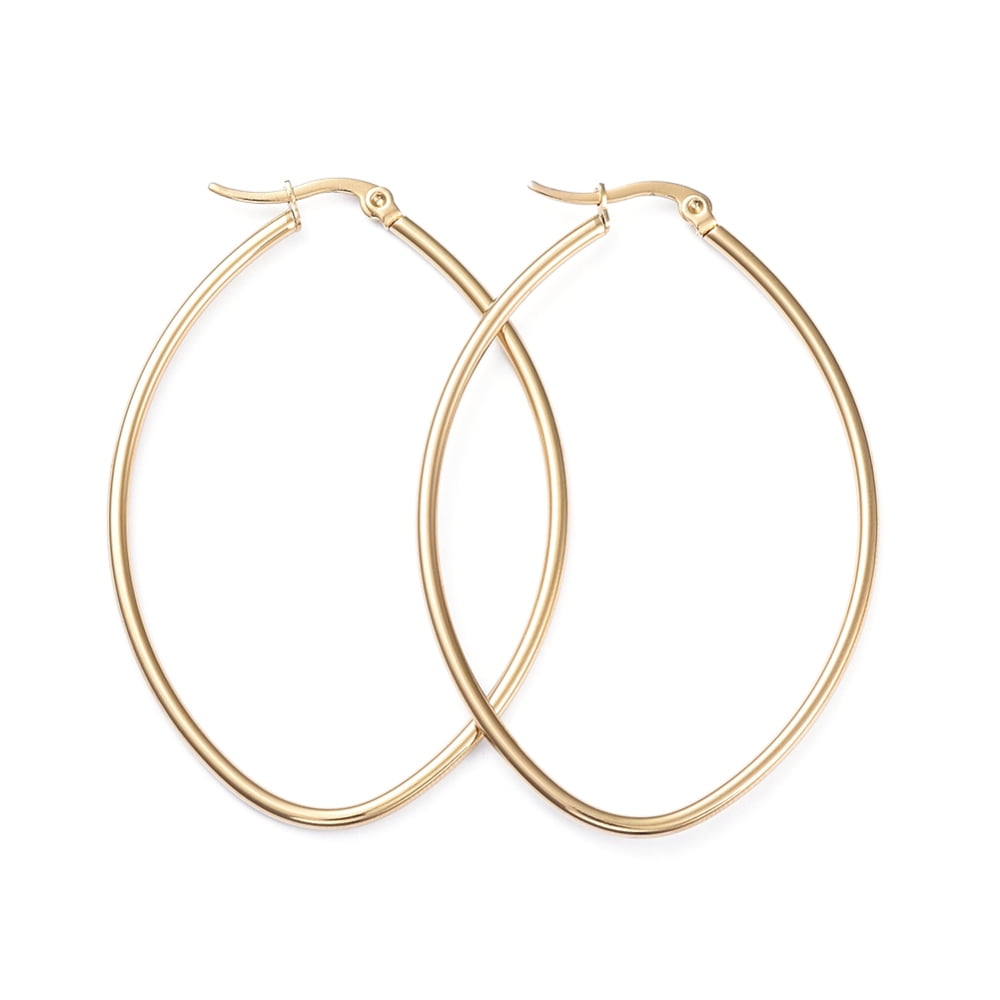 10Pair 201 Stainless Steel Hoop Earrings with 304 Stainless Steel Pins ...